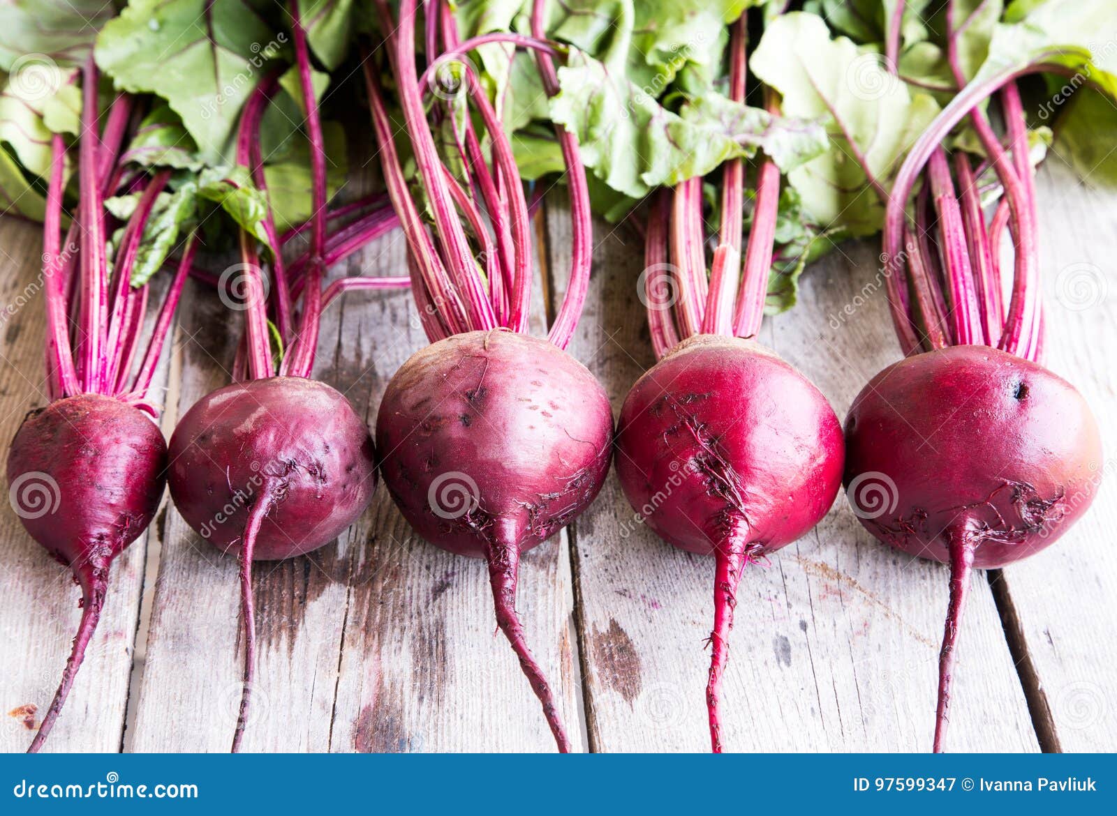 Red Beetroot with Herbage Green Leaves on Rustic Background. Org Stock ...