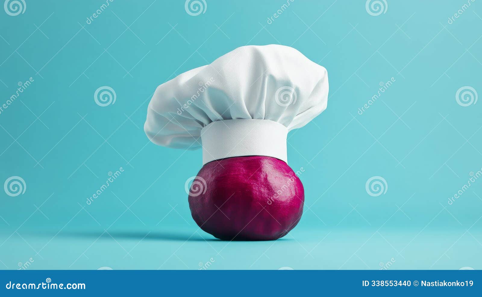 Red Beetroot Wearing a Chef Hat on Blue Background Stock Photo - Image ...