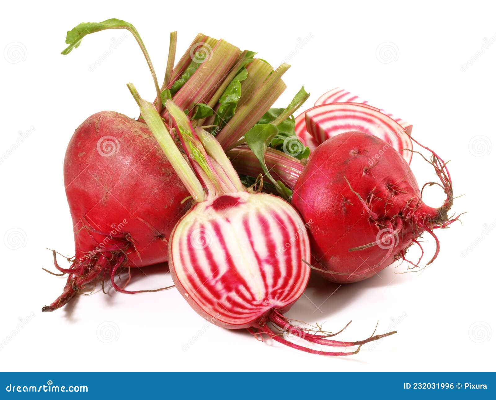 Red Beets with White Stripes on White Background - Isolated Stock Photo ...
