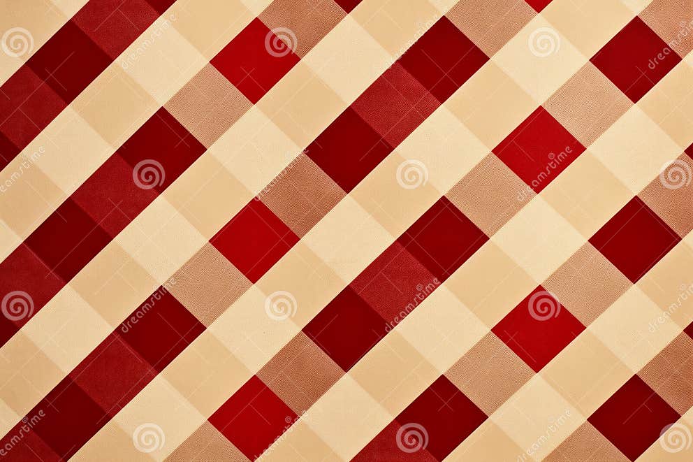 Red and Beige Checkered Pattern with White Background. Generative AI ...