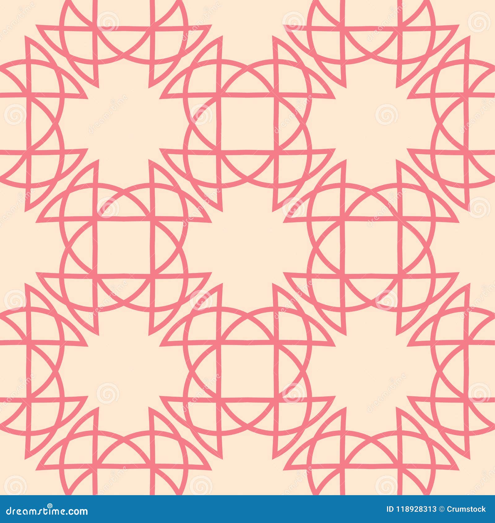Red and Beige Geometric Print. Seamless Pattern Stock Vector ...