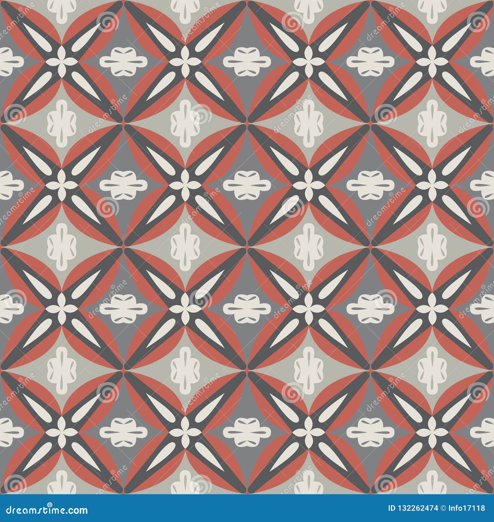 Red and Beige Royal Pattern. the Seamless Vector Background Stock ...