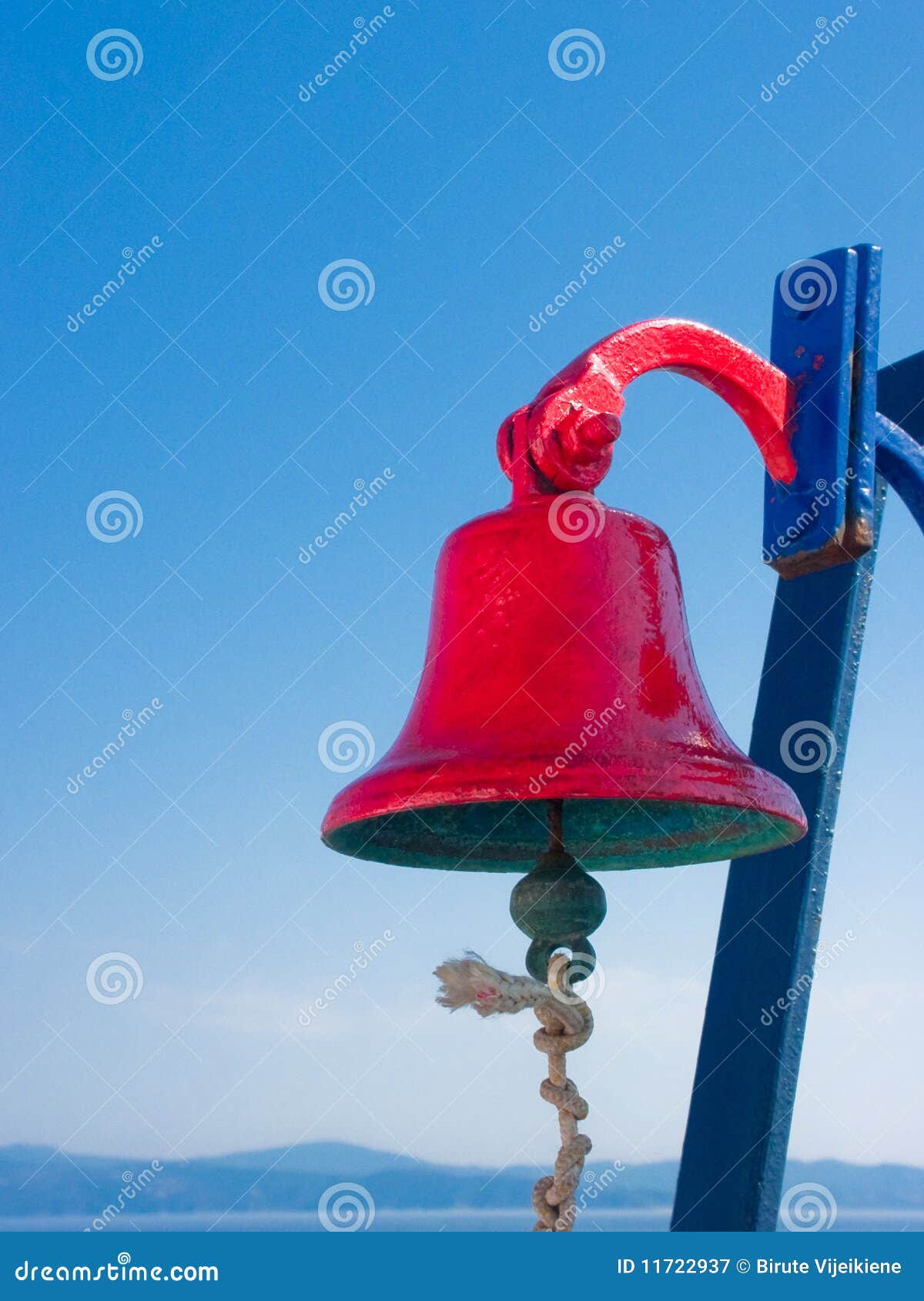 Red bell stock image. Image of marine, blue, rope, bright - 11722937
