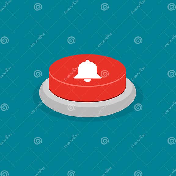 Red Bell Button. Alert Concept. Vector Illustration Stock Vector ...