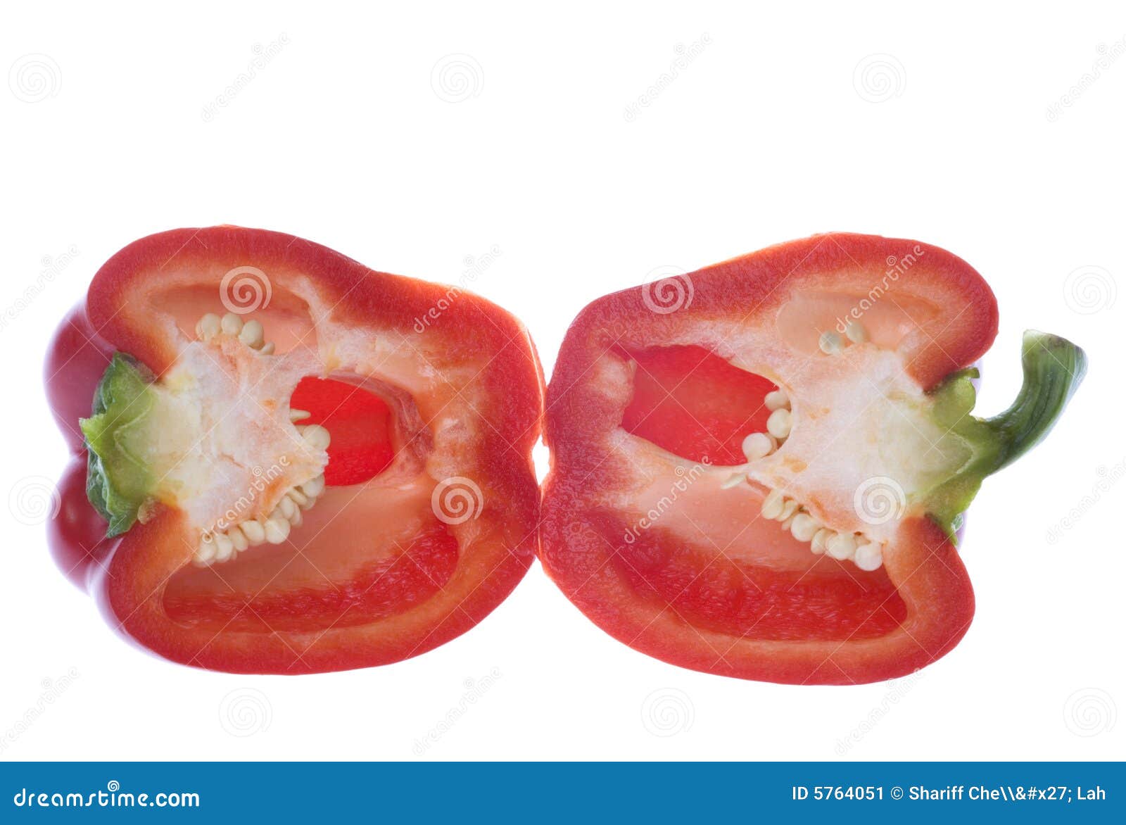 Red Bell Pepper Cut in Half Stock Image - Image of bell, single: 5764051