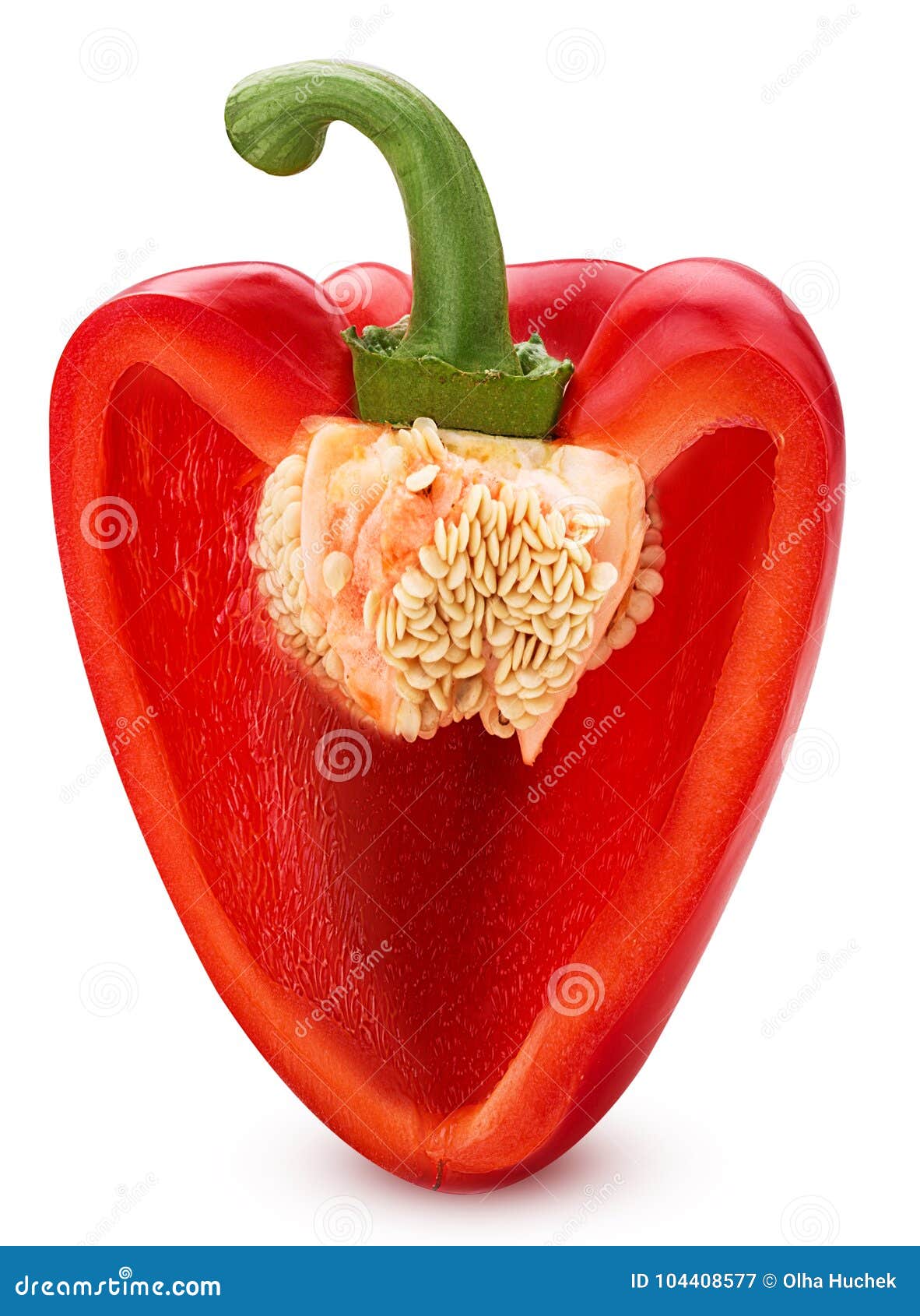 Red Bell Pepper Cut in Half Stock Image - Image of nature, fresh: 104408577