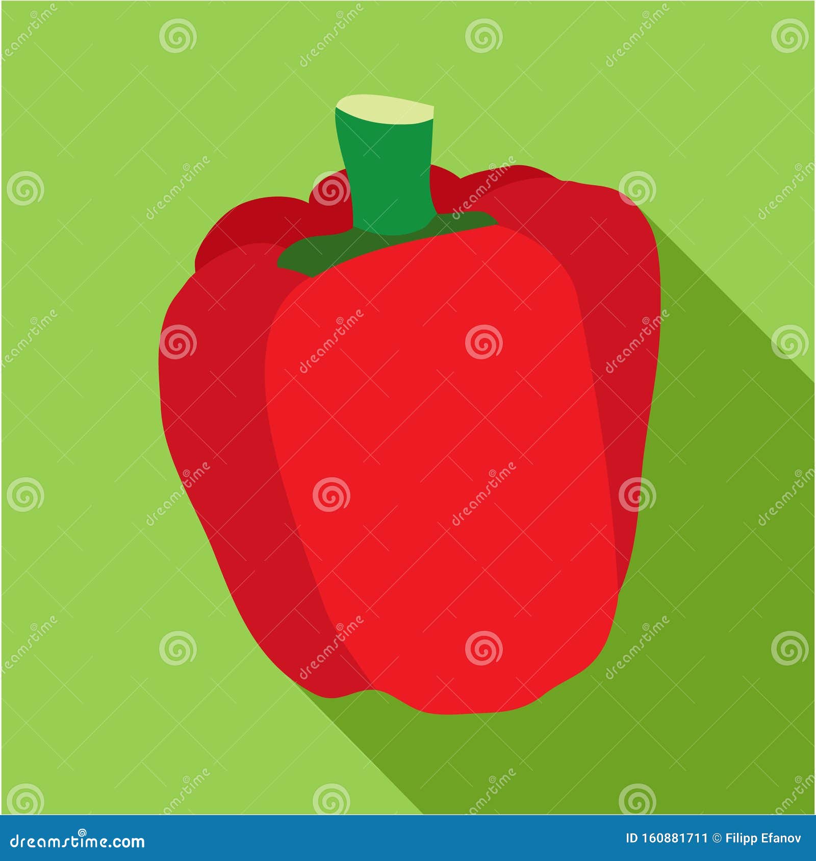Red Bell Pepper Icon Flat. Modern Colored Icons in a Flat Design with ...