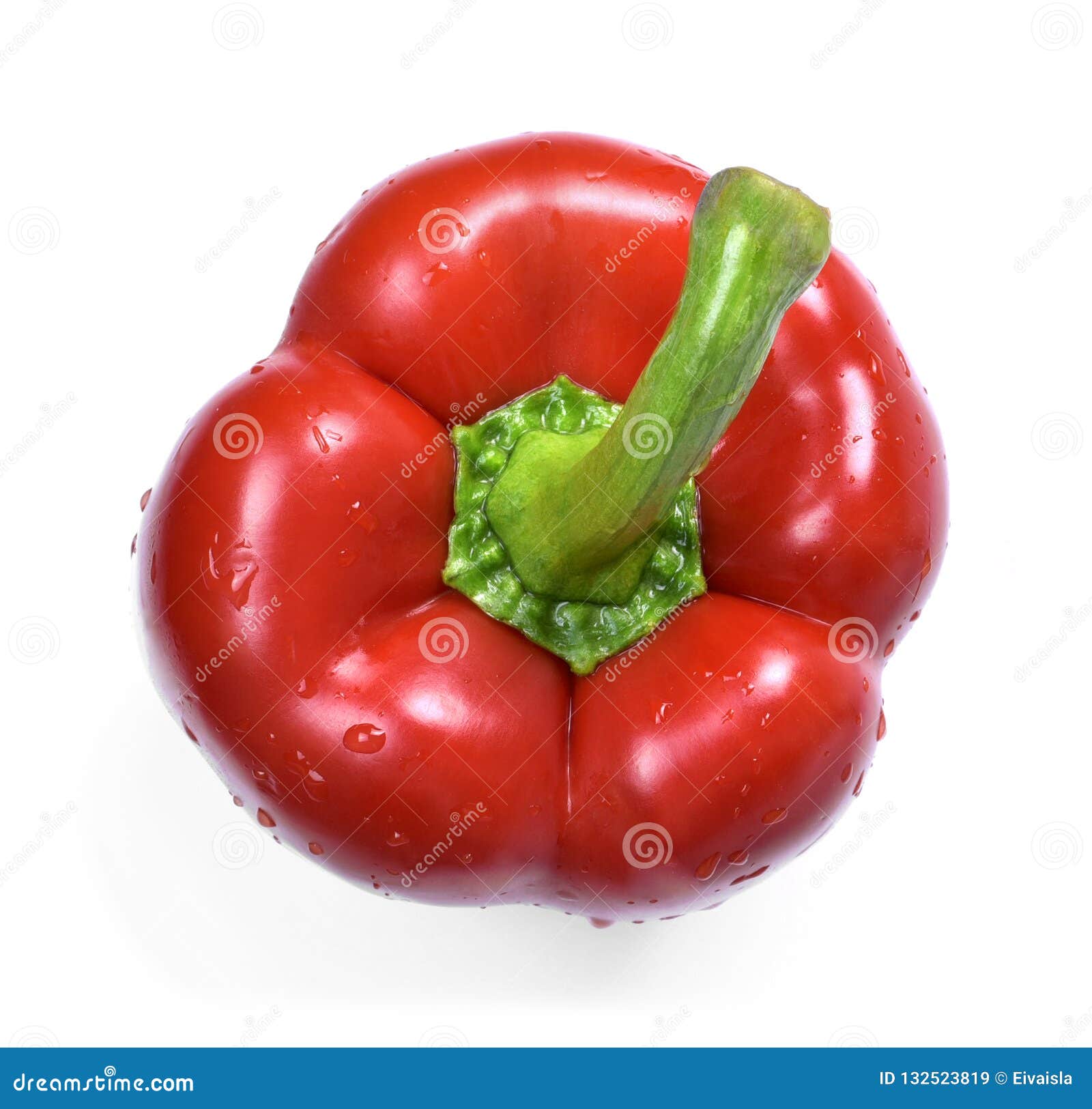 Red Bell Pepper Vegetable, Top View Stock Image - Image of ripe, object ...