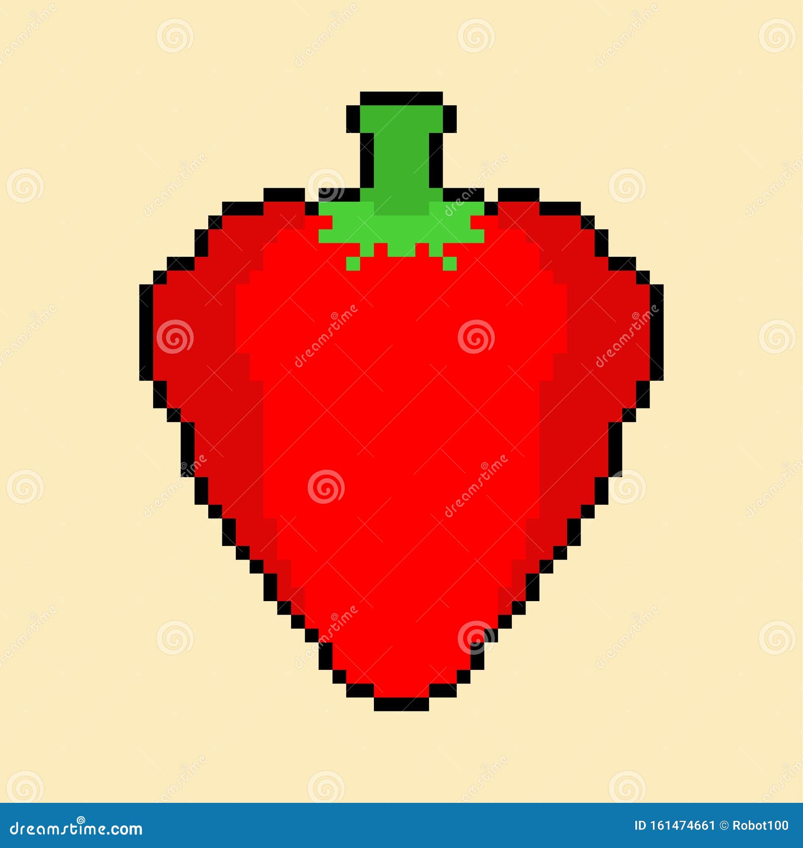 Red Bell Pepper Pixel Art. 8 Bit. Pixelate Vegetable Stock Vector ...