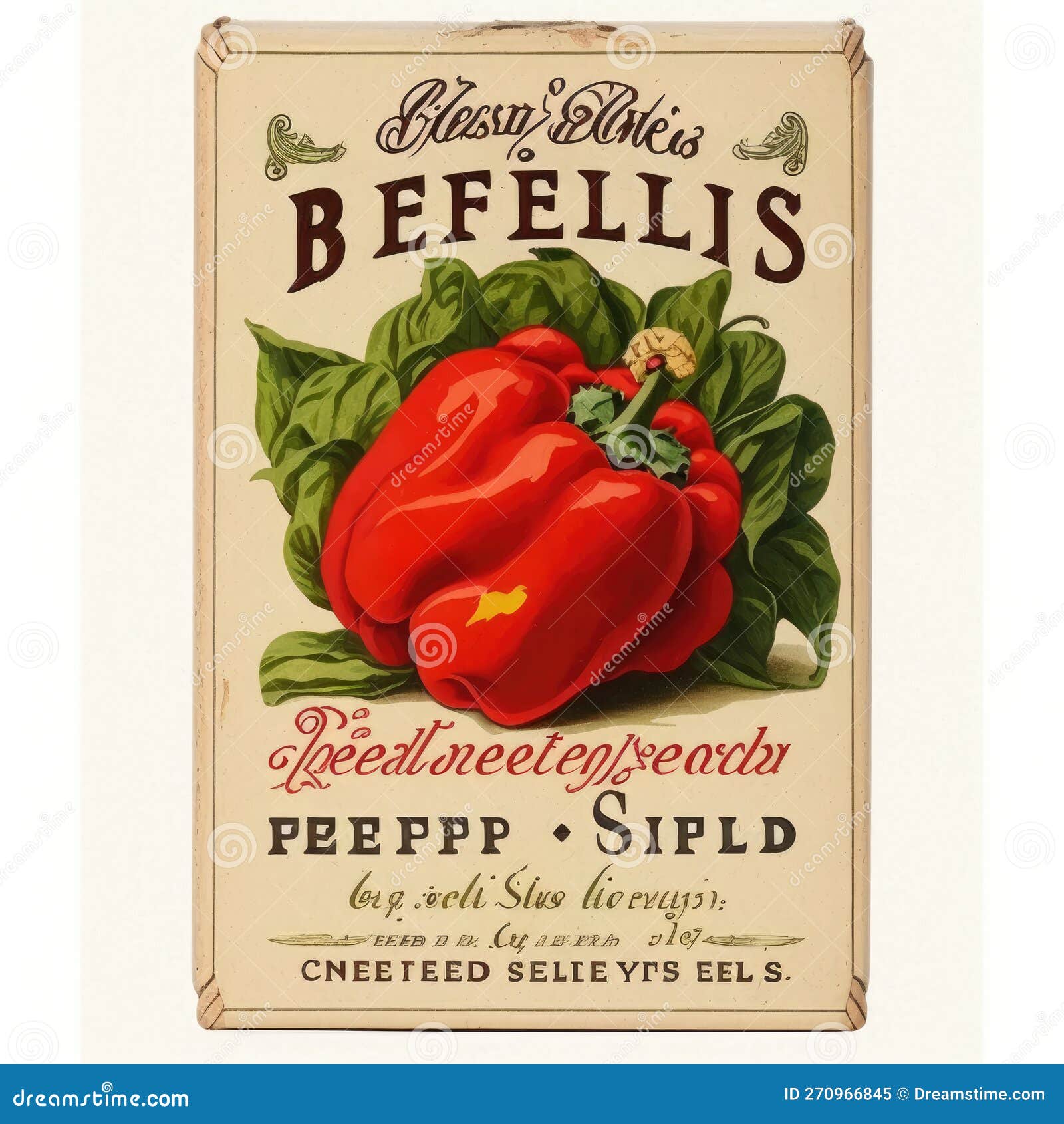 Vintage Bell Pepper Seed Packet Stock Illustration - Illustration of ...