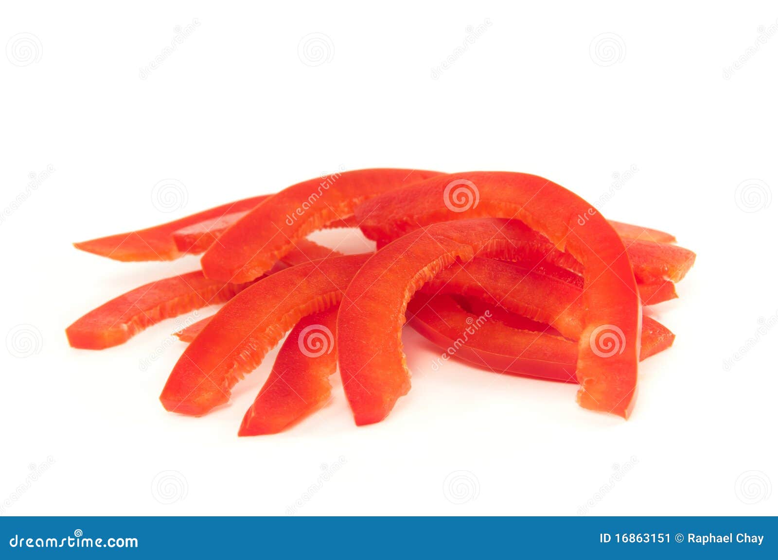 Red bell pepper slices stock image. Image of white, healthy - 16863151