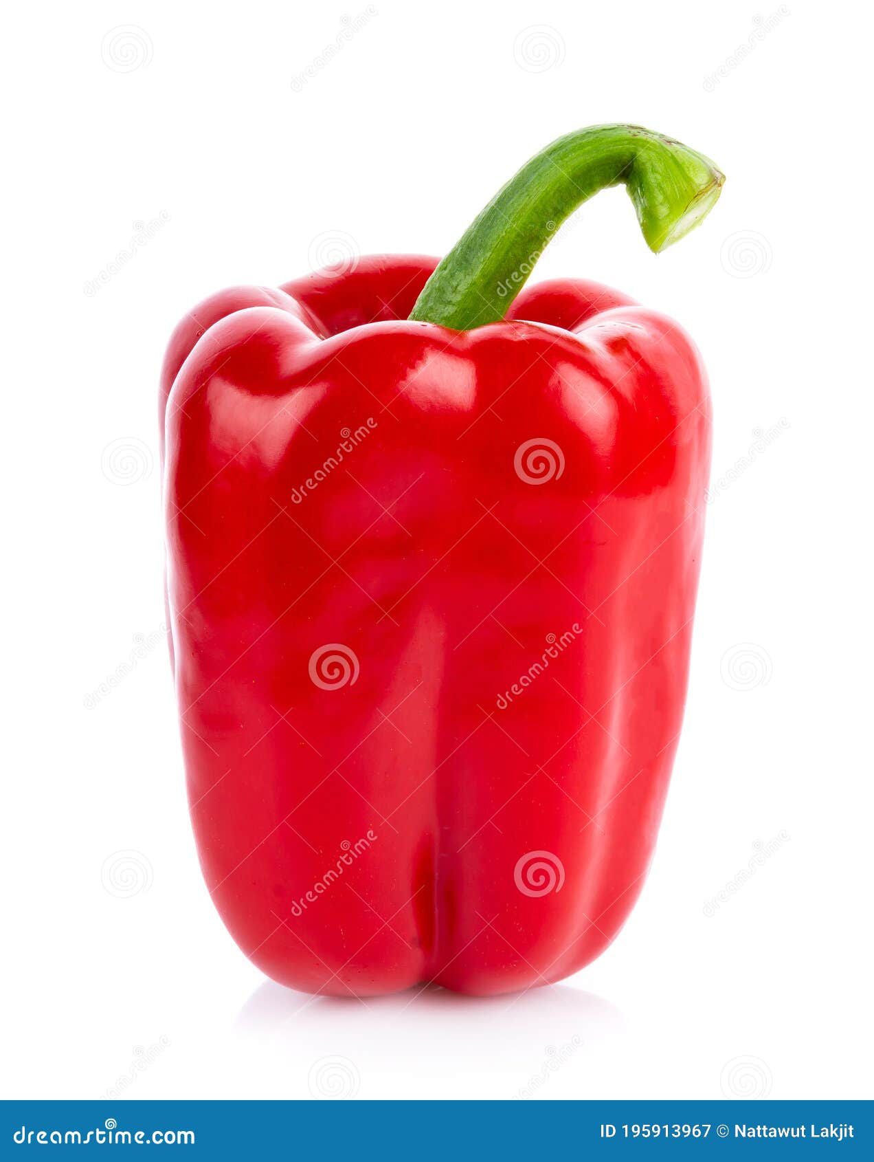 Red Bell Pepper on White Background Stock Image - Image of paprika ...