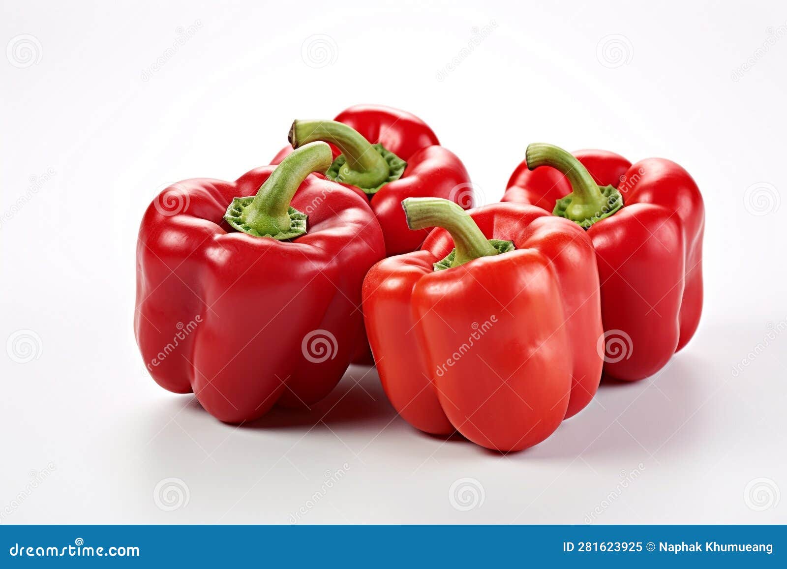 Red Bell Pepper on a White Background. Fresh Red Bell Pepper Vegetable ...