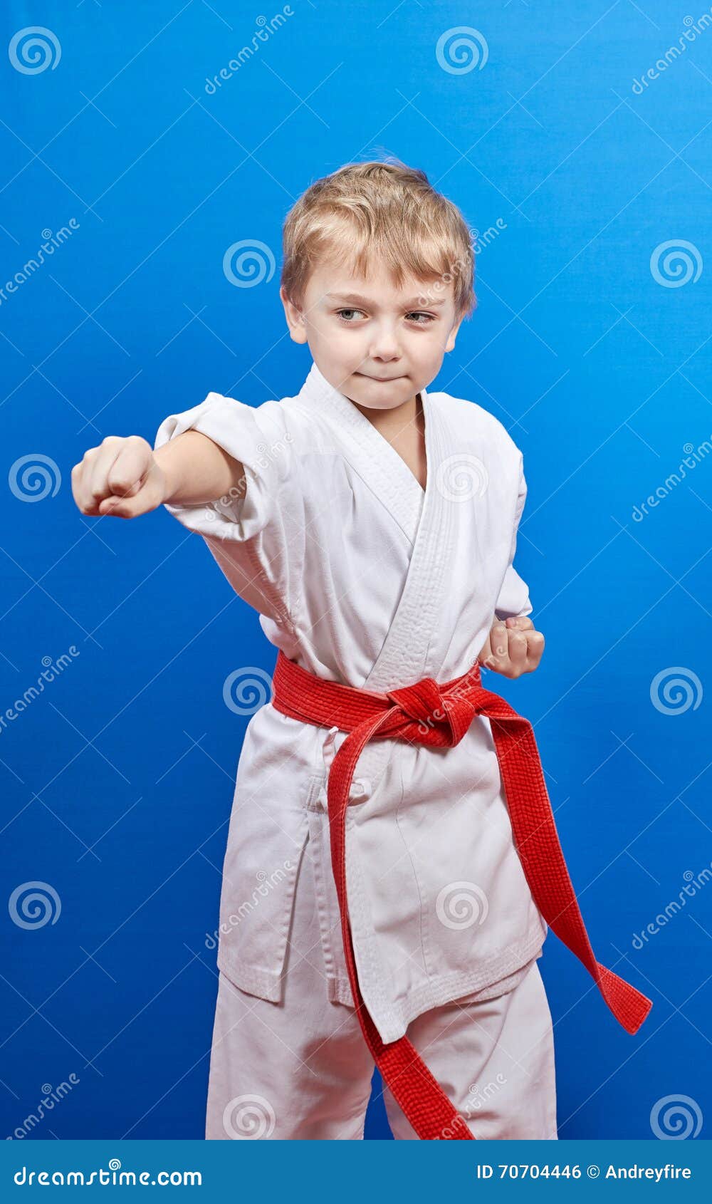 With a Red Belt Boy Beats Punch Arm Stock Photo - Image of martial ...