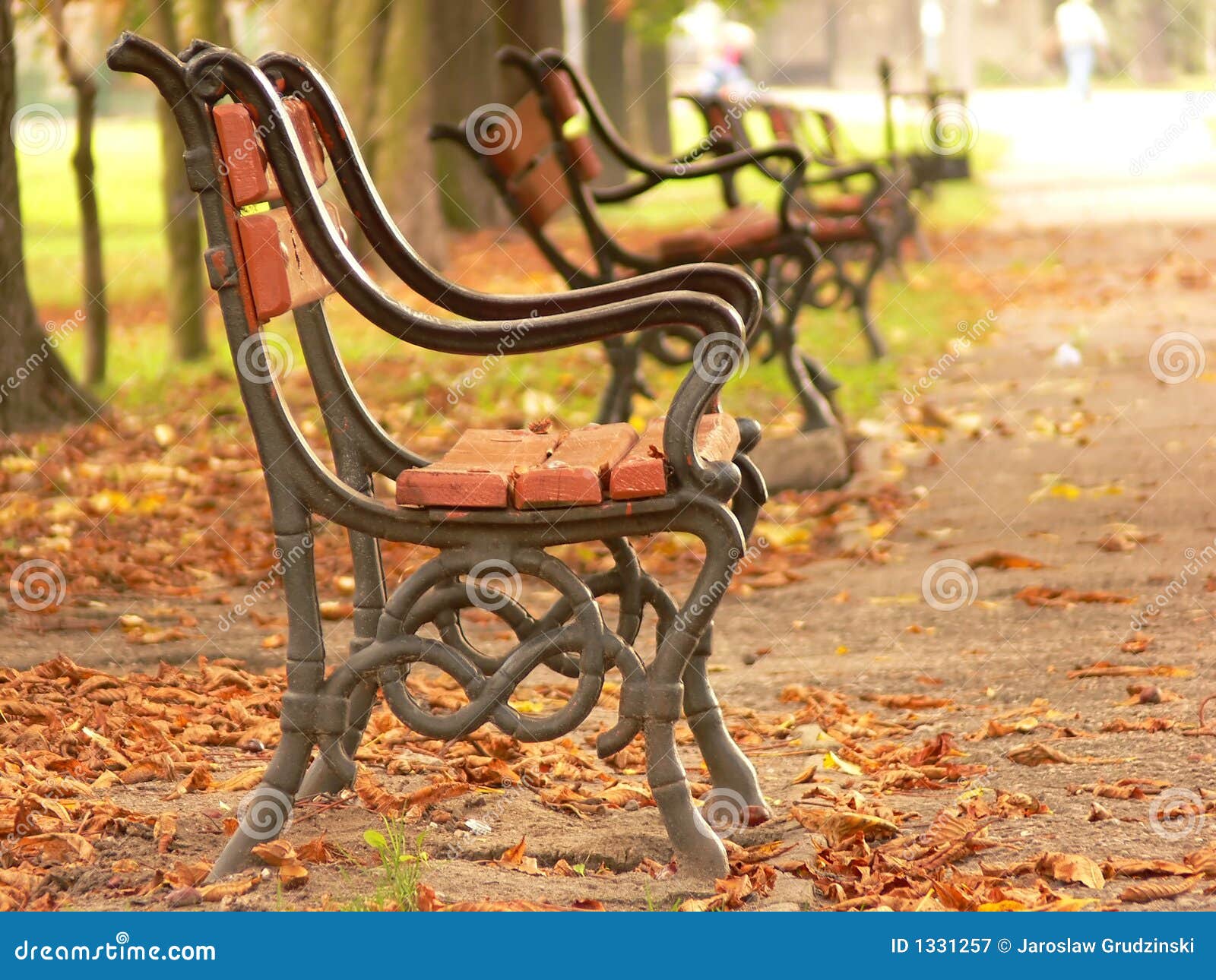 Red bench stock image. Image of colors, november, autumnal - 1331257