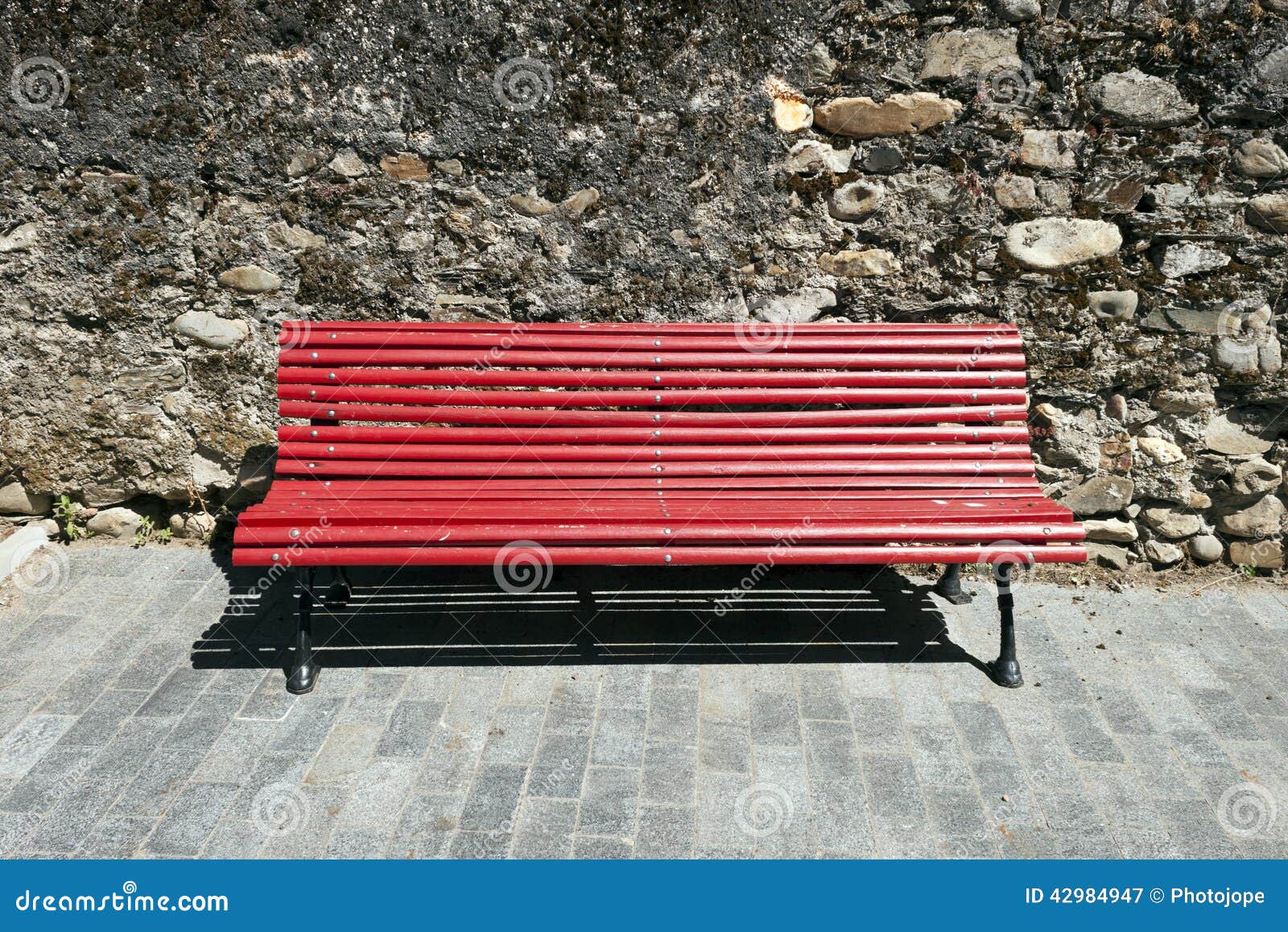 Red bench front. stock image. Image of street, scarlet - 42984947