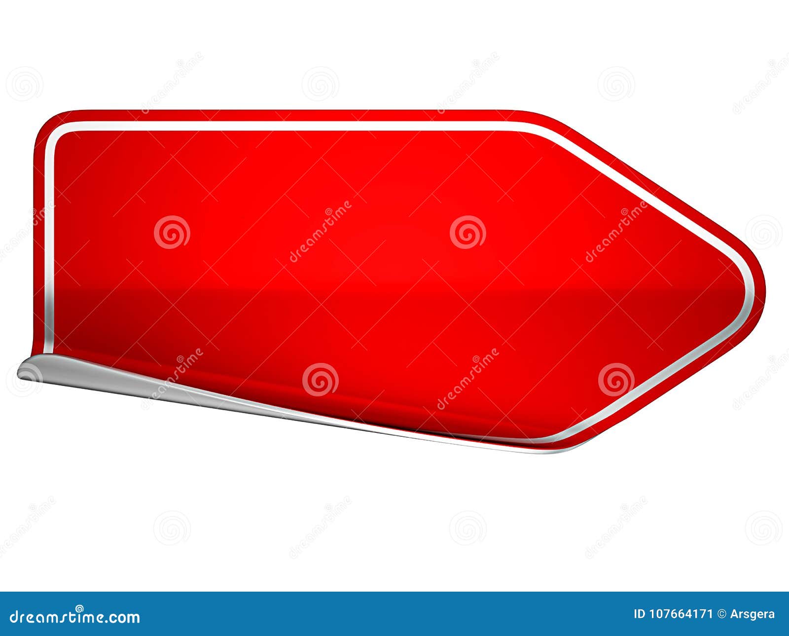 Red Bent Badge or Label on White Stock Illustration - Illustration of ...