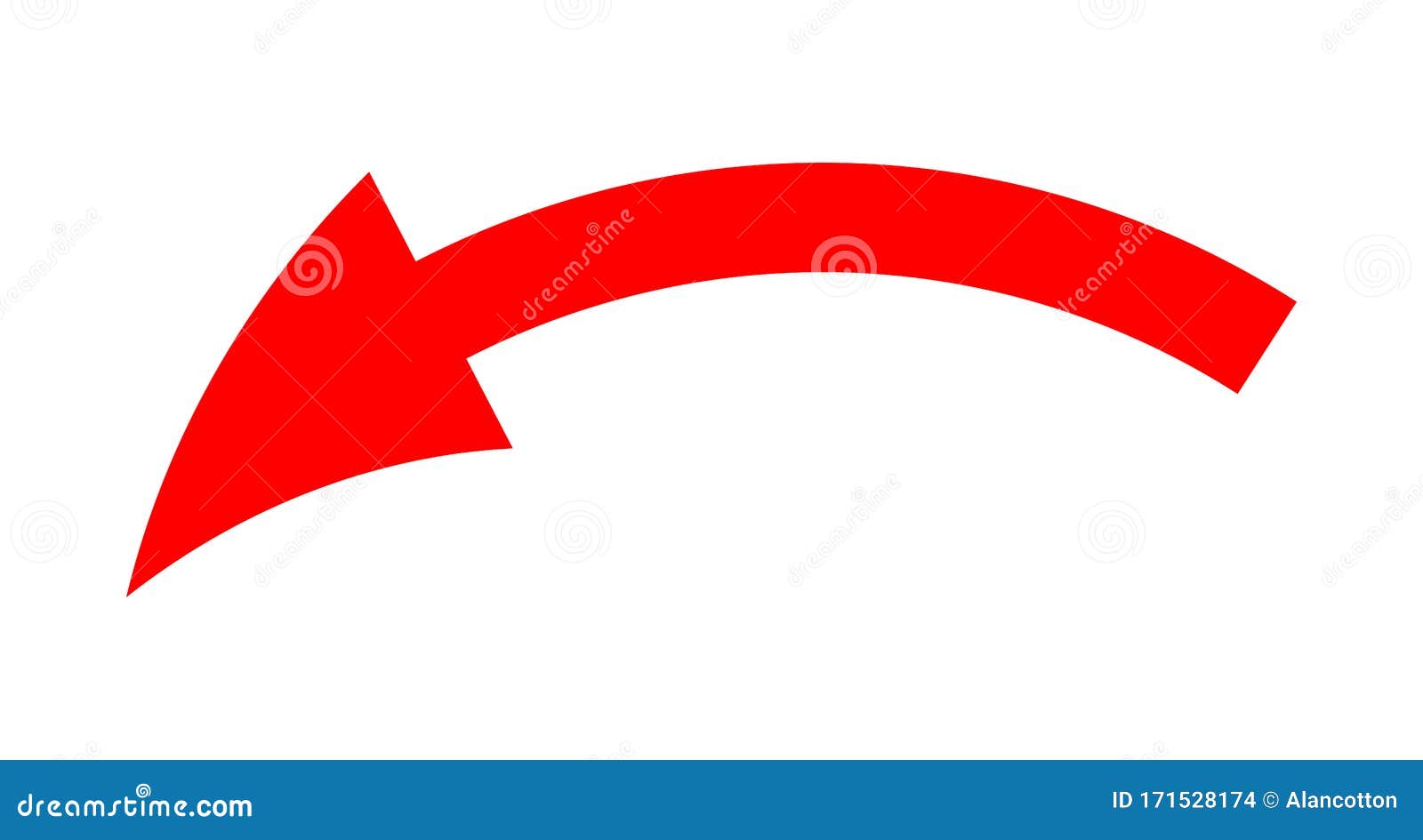 Red Bent Direction Arrow on a White Background Stock Vector ...