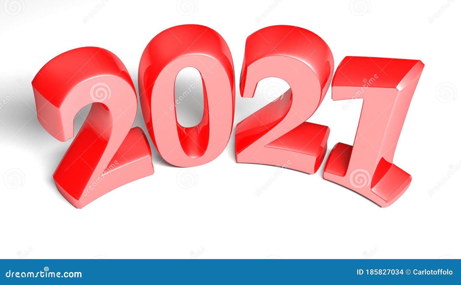 2021 Red Bent Write Isolated on White Background - 3D Rendering ...