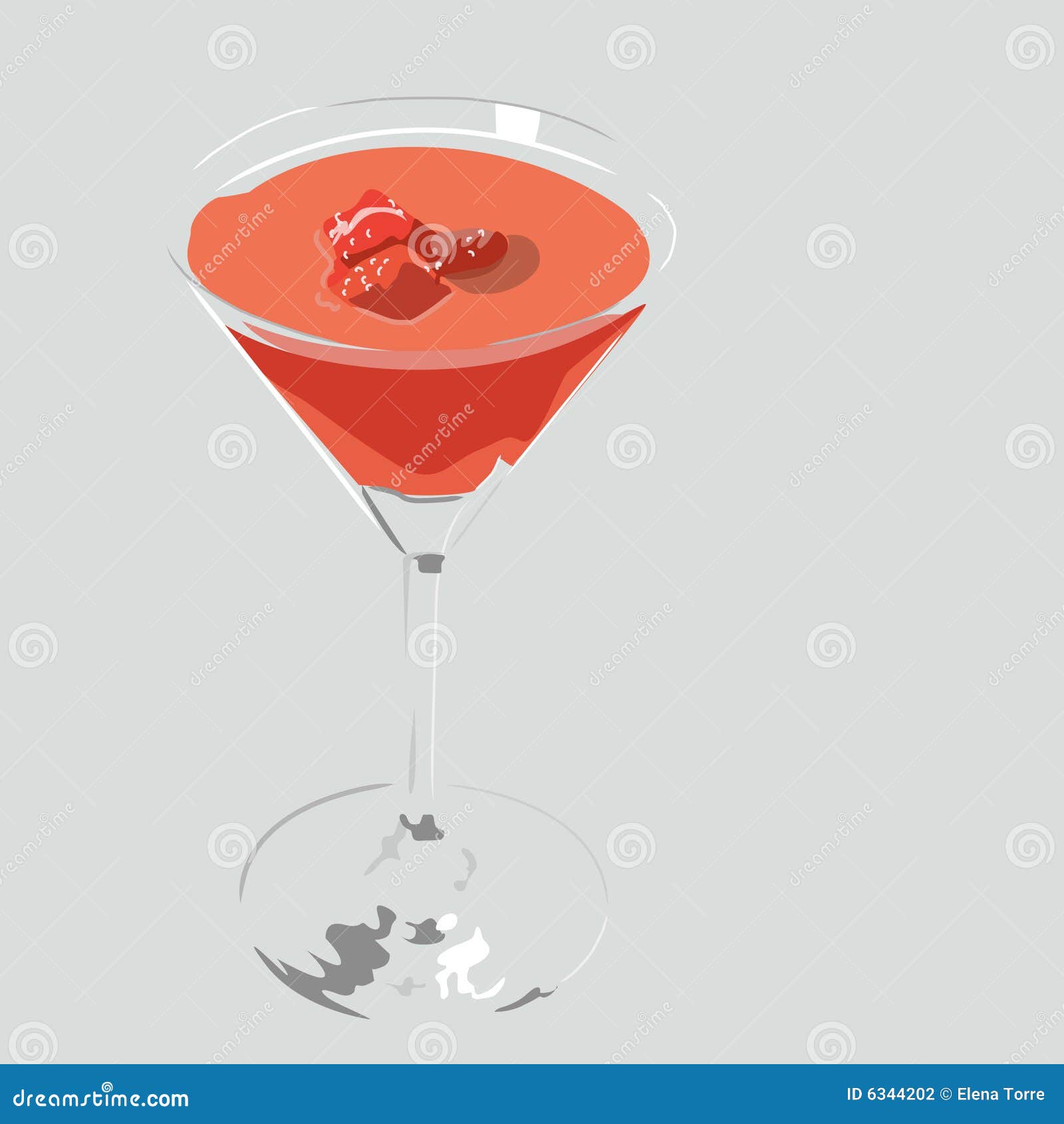 Red Berries Cocktail Vector Stock Vector - Illustration of fruity, grey ...