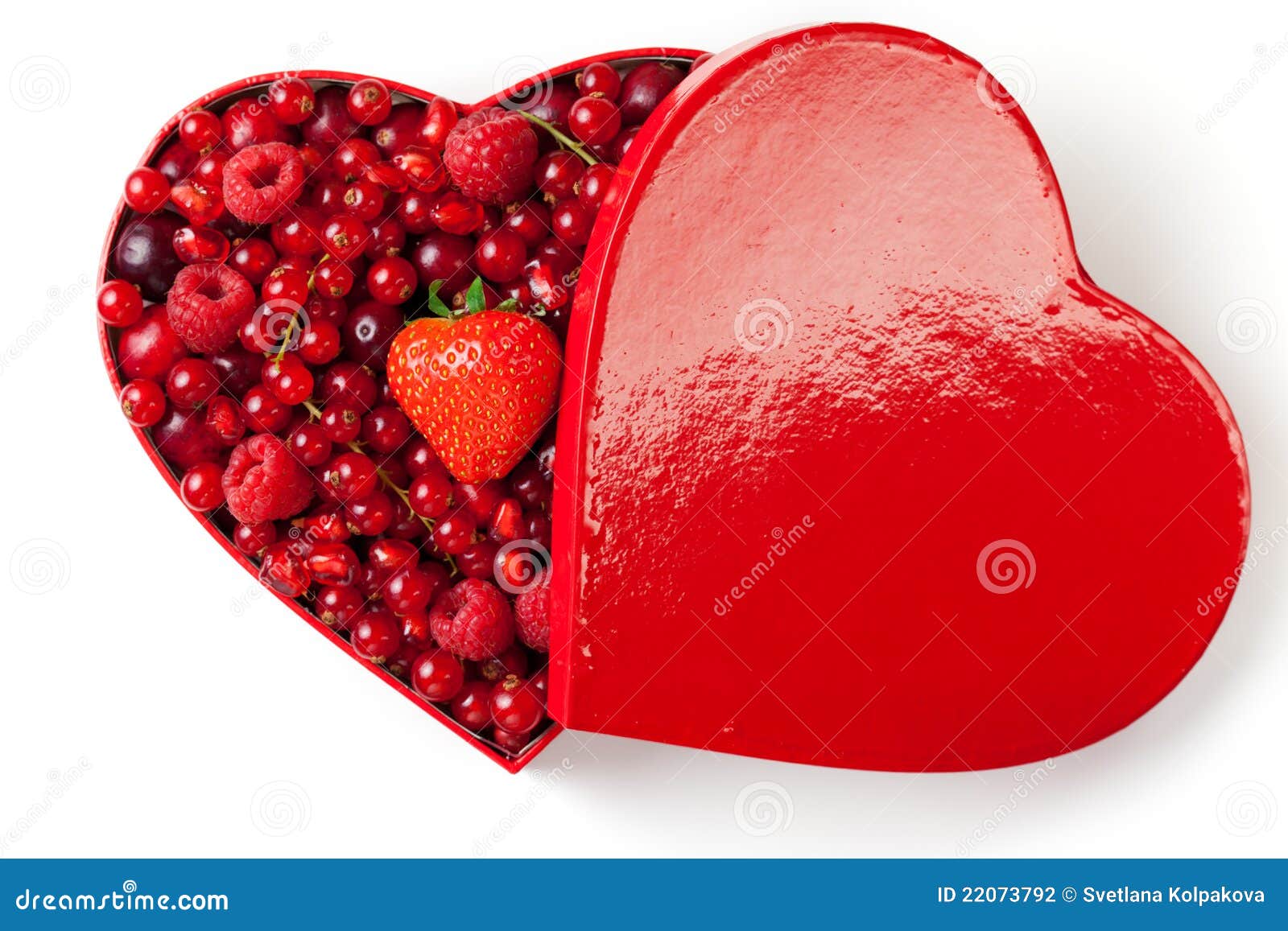 Red Berries for in Heart-shaped Box Stock Photo - Image of seasonal ...