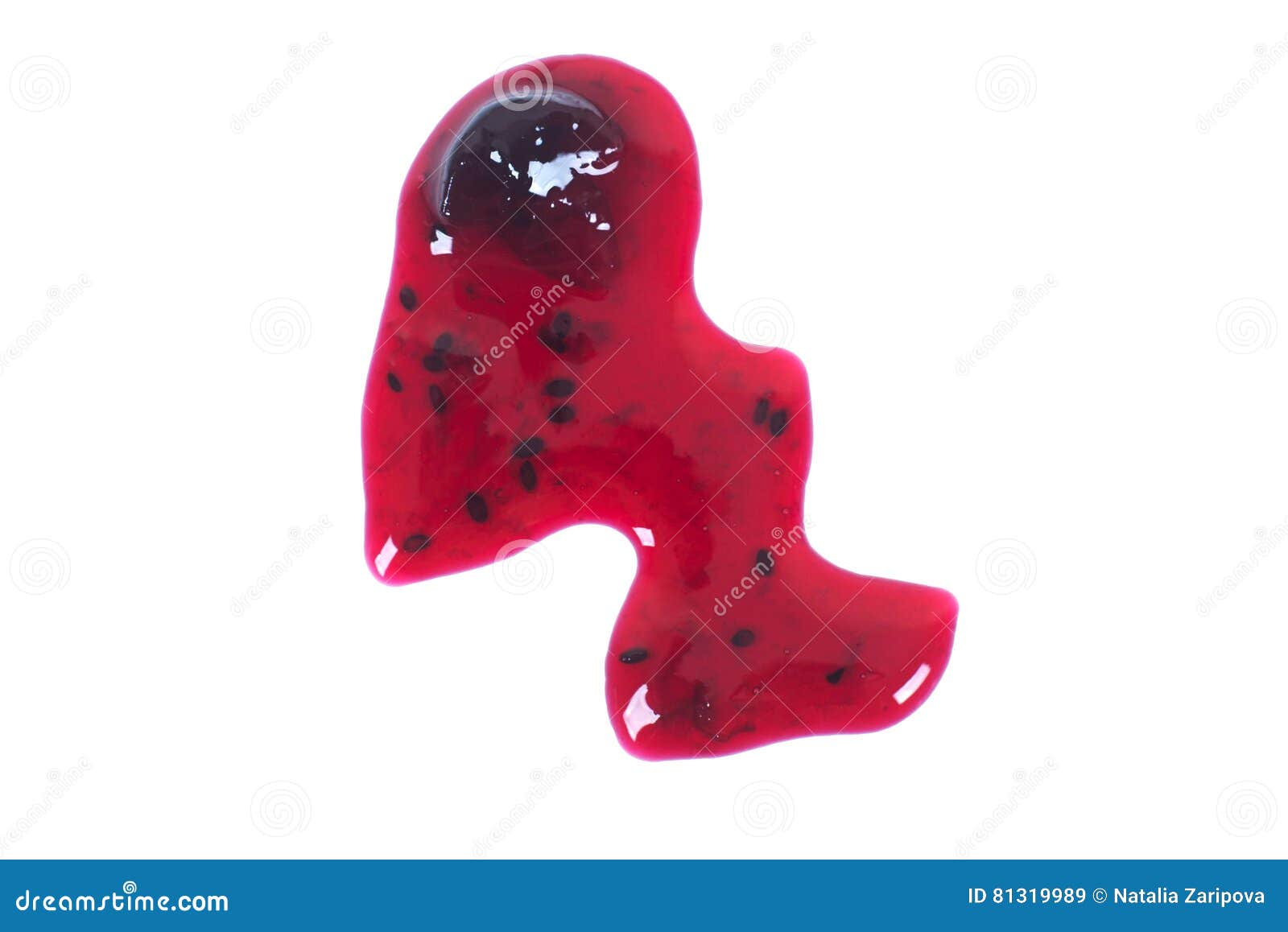 Red Berries Jam Splash, Drops, Wave Isolated on White Background. Stock ...