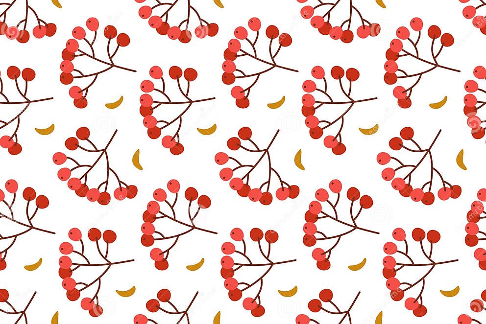 Red Berries Seamless Pattern Minimalist Style. Stock Vector ...
