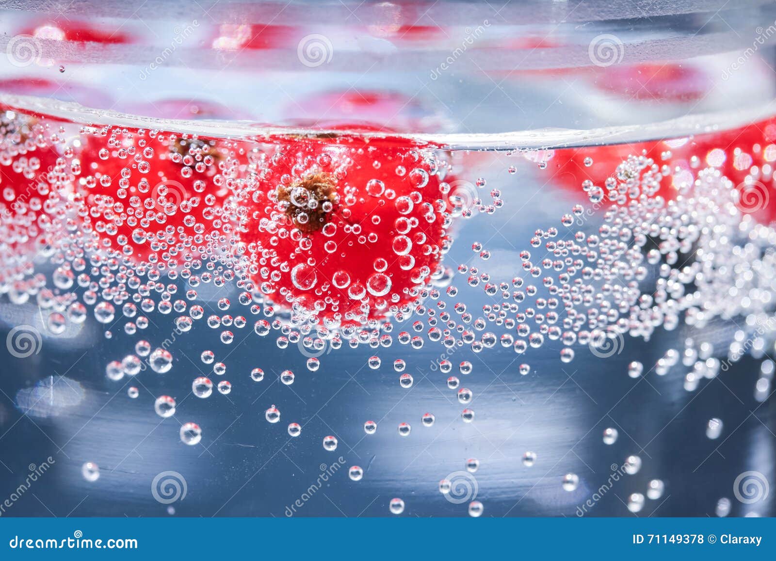 Red Berries in Water with Bubbles Stock Photo - Image of currant ...