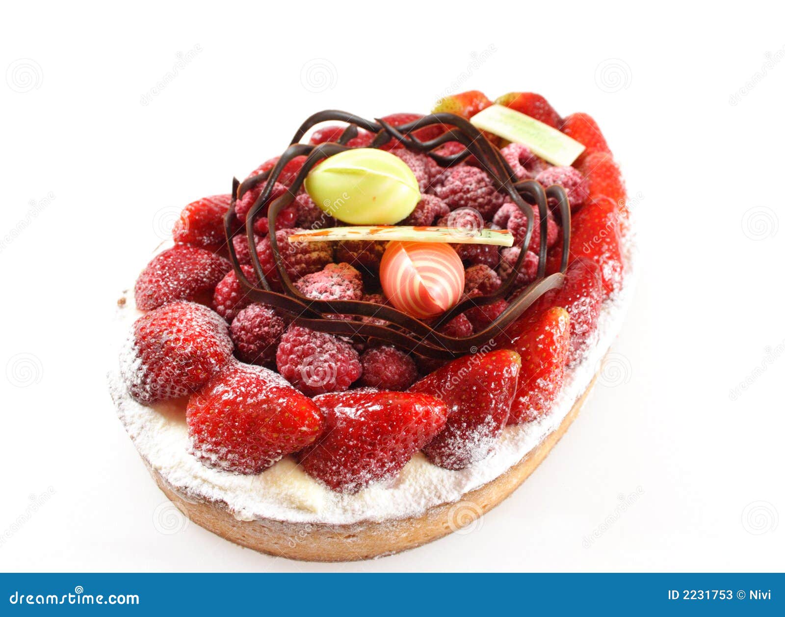 Red berry fruit flan stock image. Image of expensive, chocolate - 2231753