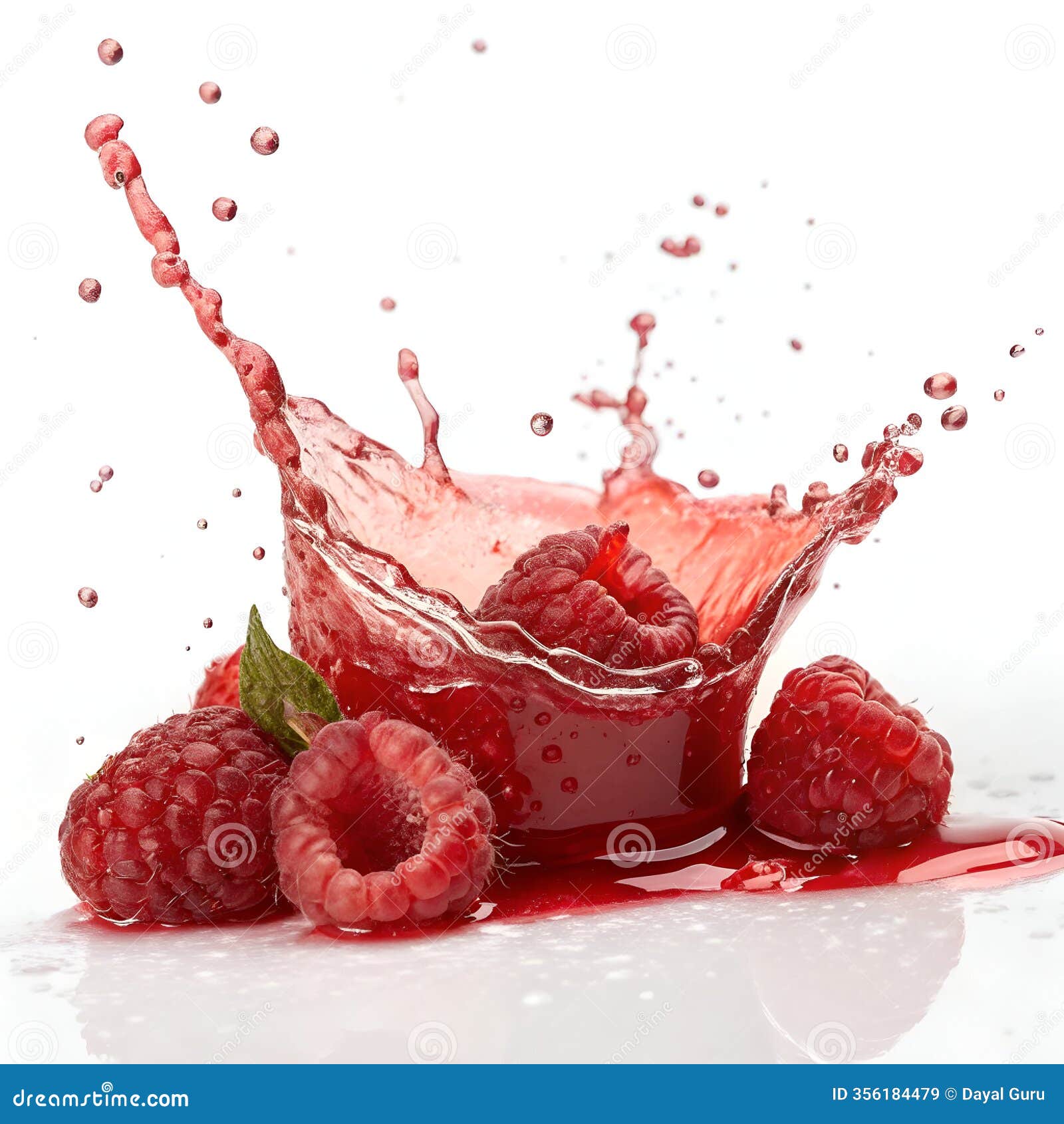 Red Berry Syrup Splash Isolated on White Background Stock Illustration ...