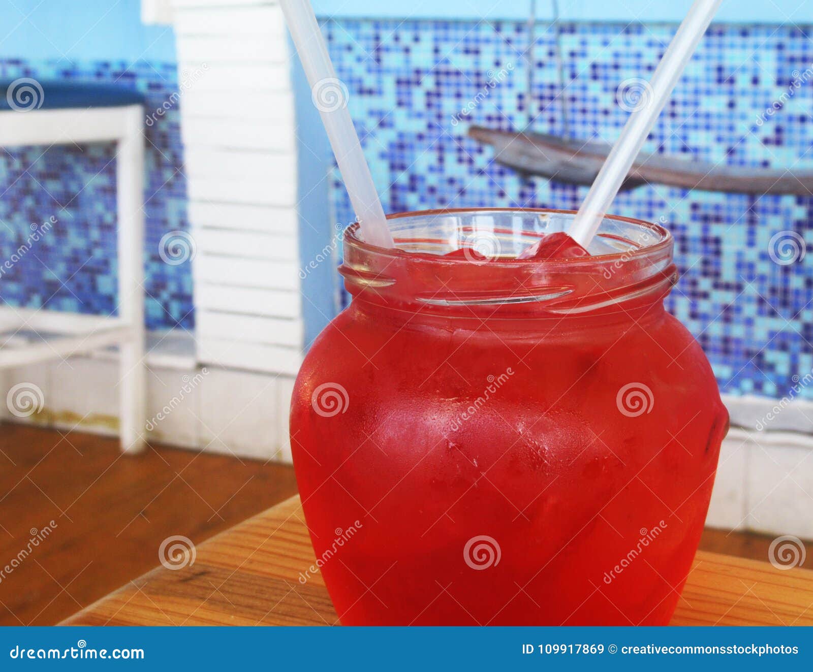 Red Beverage On Clear Glass Dispenser Picture. Image: 109917869