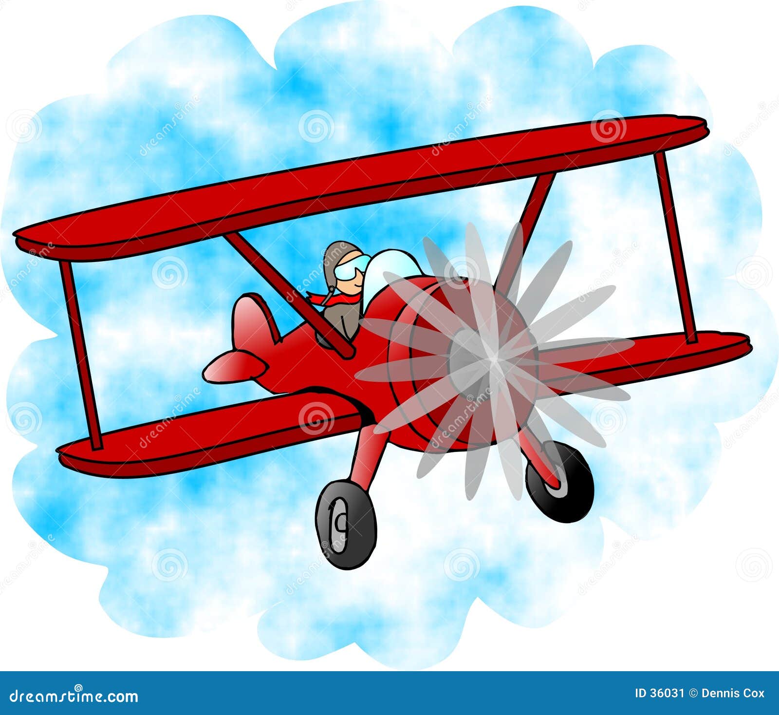 Red Bi-plane stock illustration. Illustration of flier, flying - 36031