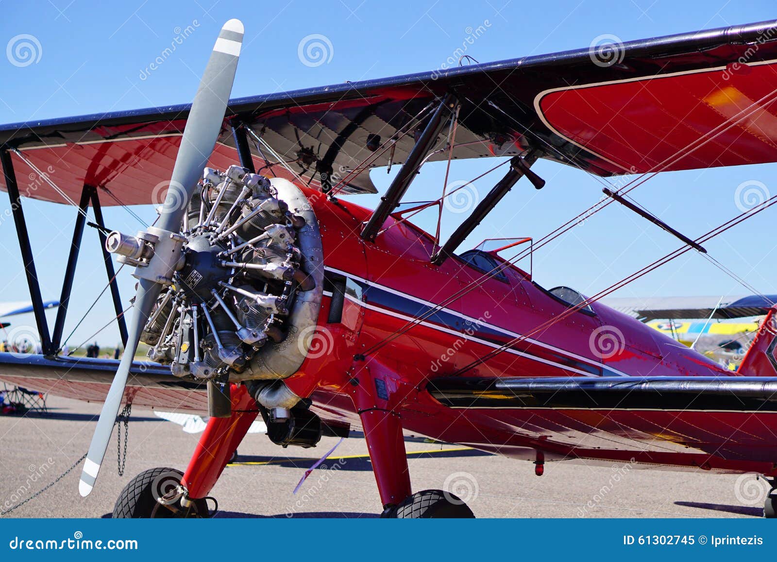 Red Bi-Plane stock image. Image of aircraft, airshow - 61302745