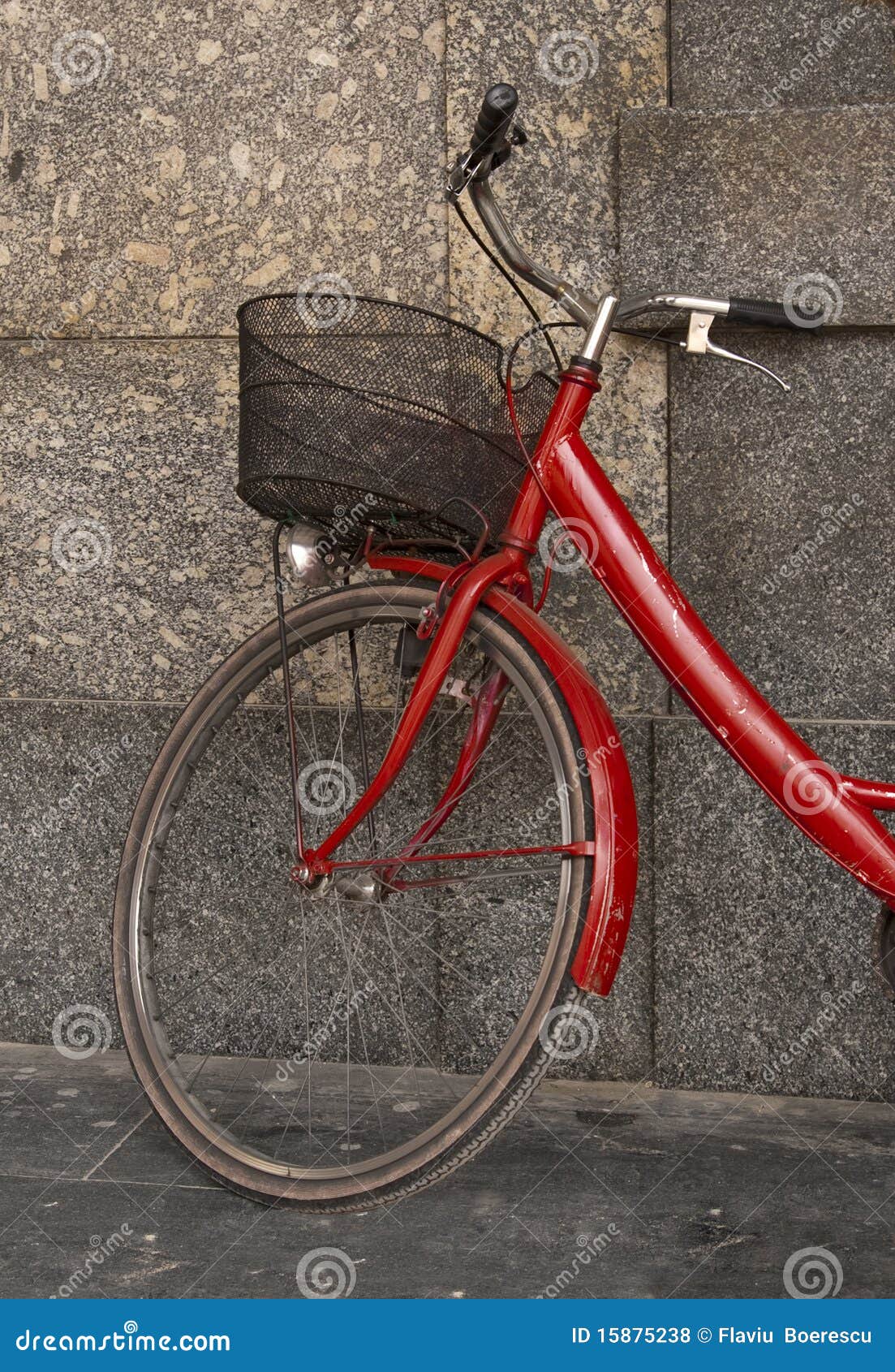 Red bicycle stock photo. Image of painted, wall, town - 15875238