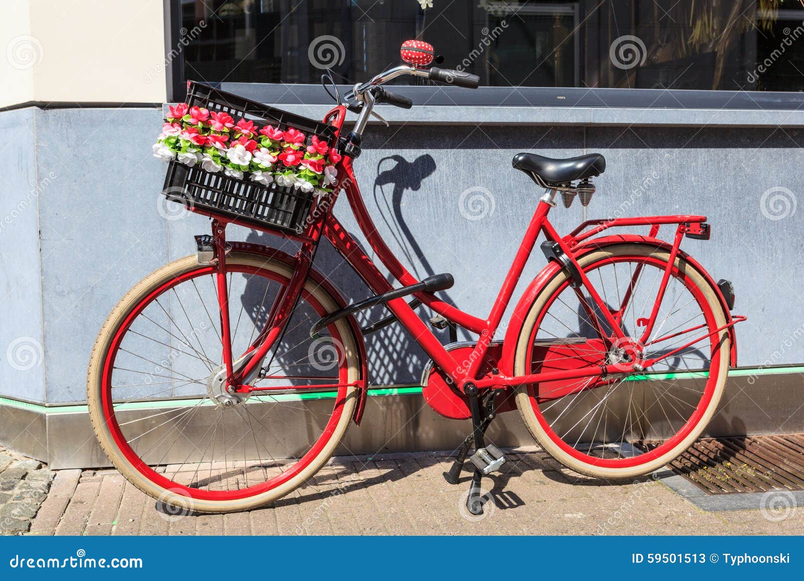 Red bicycle in Belgium stock image. Image of antpwer - 59501513