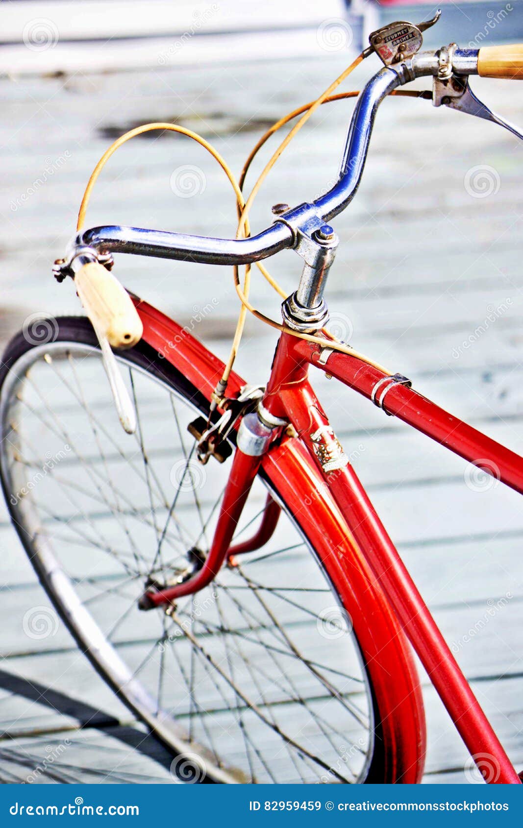 Red Bicycle Handles Picture. Image: 82959459