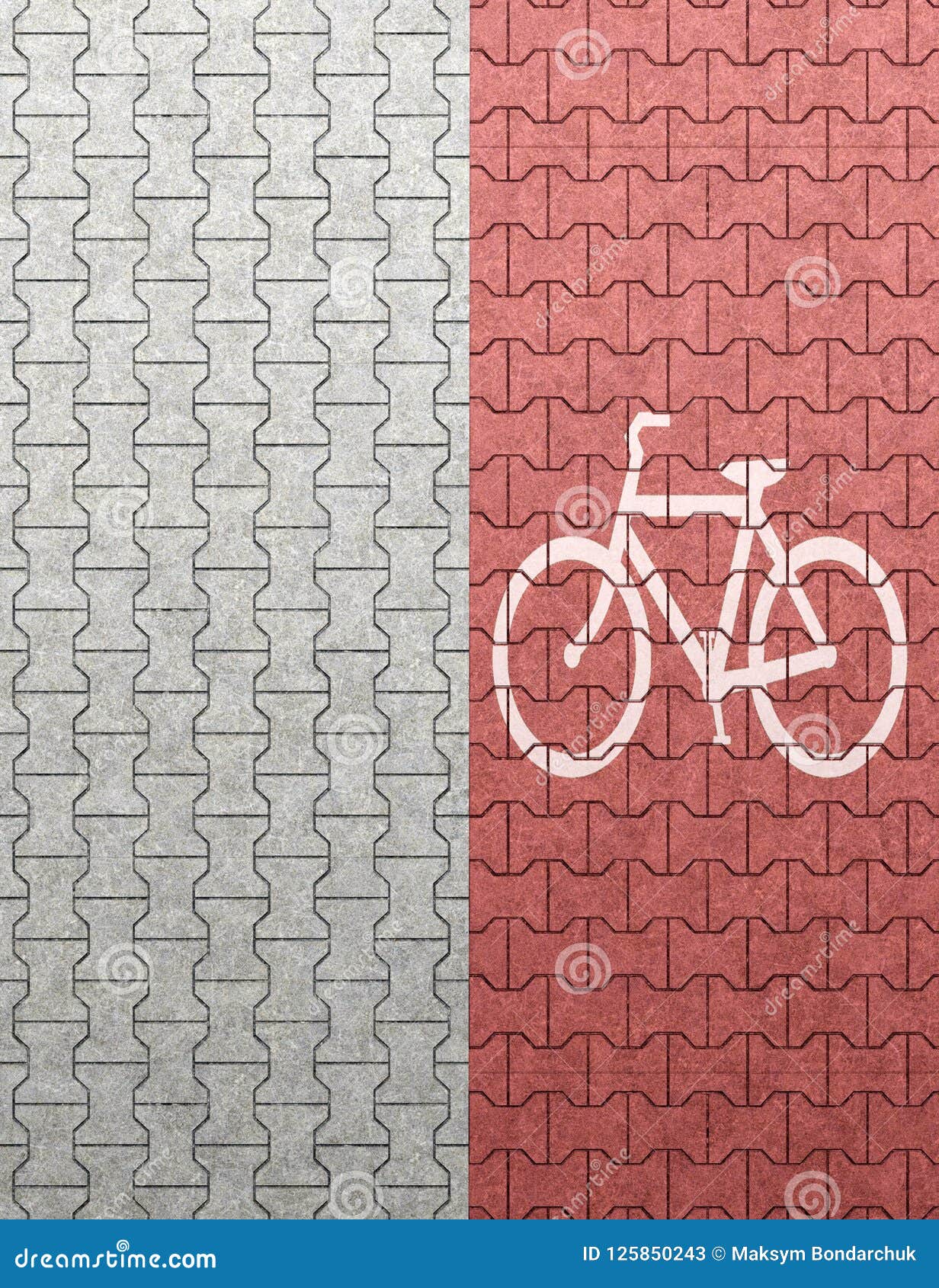 Red bicycle lane stock illustration. Illustration of bicycle - 125850243