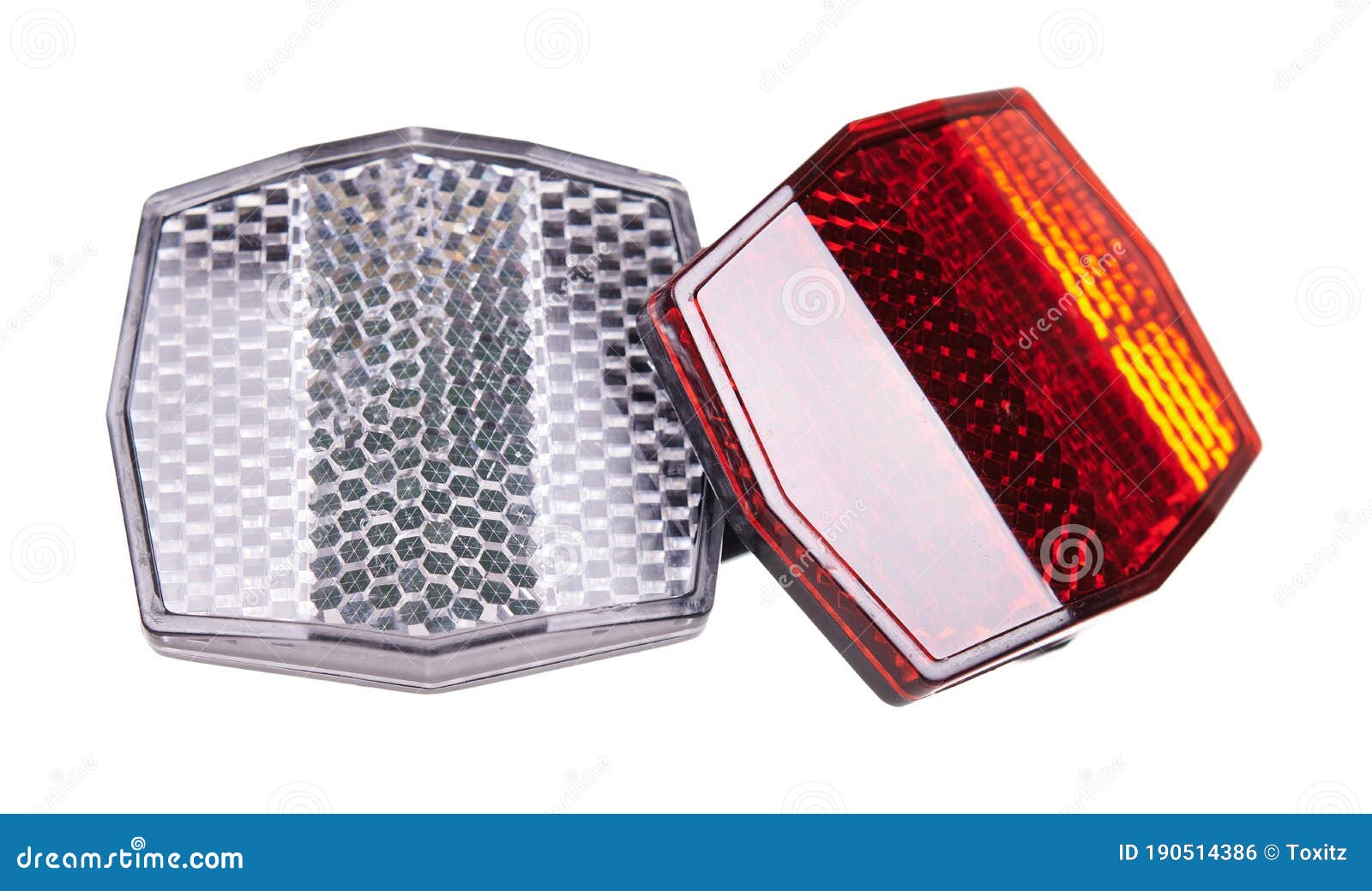 Red Bicycle Reflector for Safety. Isolated on White Background Stock ...