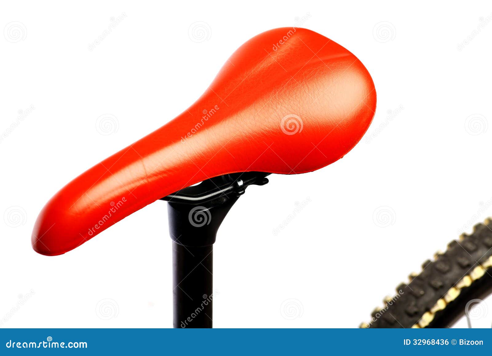 Red bicycle saddle stock photo. Image of efficient, cycle - 32968436