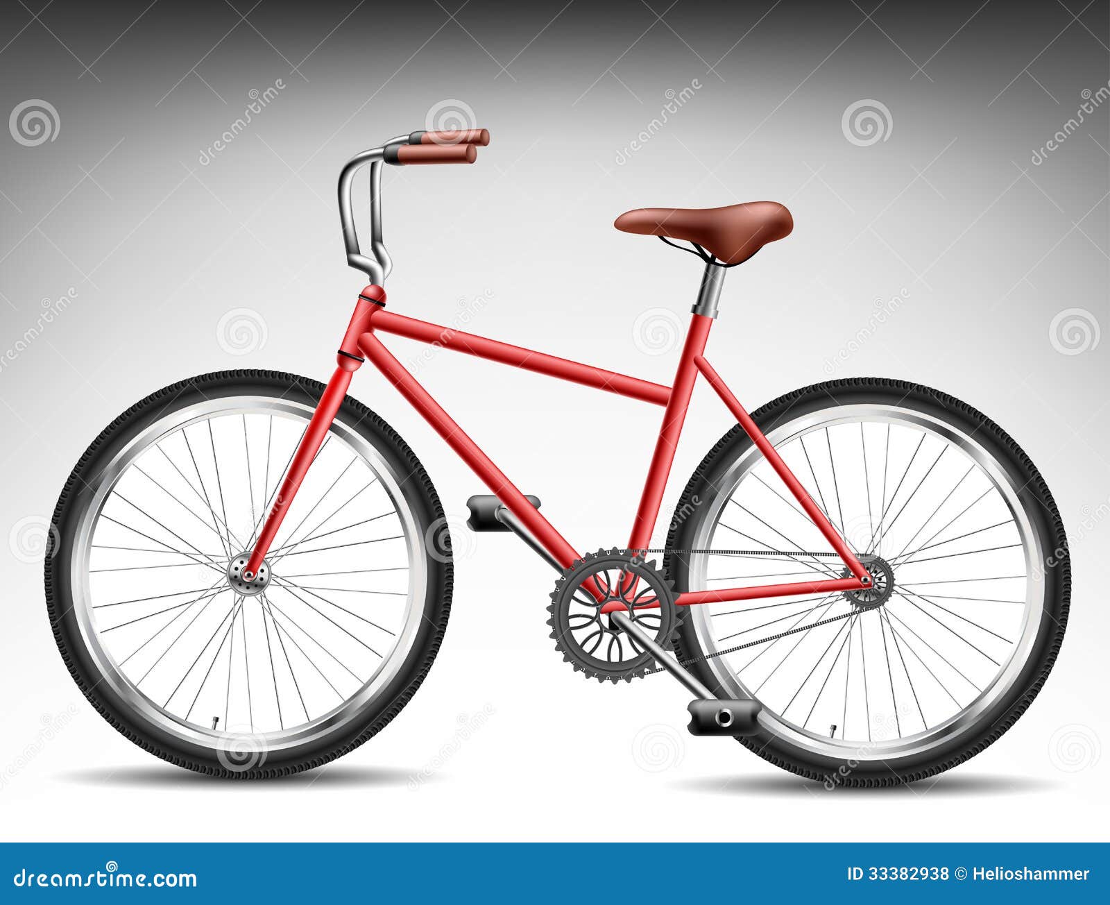 Red bicycle stock vector. Illustration of frame, aged - 33382938