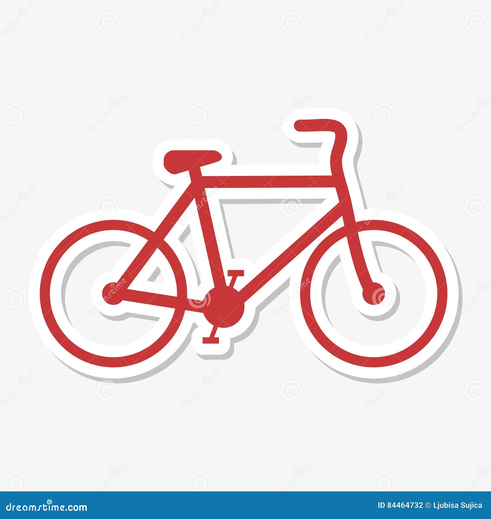 Red Bicycle Sign Icon Sticker Stock Vector - Illustration of color ...