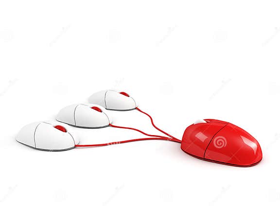 Red Big Boss Mouse Leading Its Staff Stock Illustration - Illustration ...