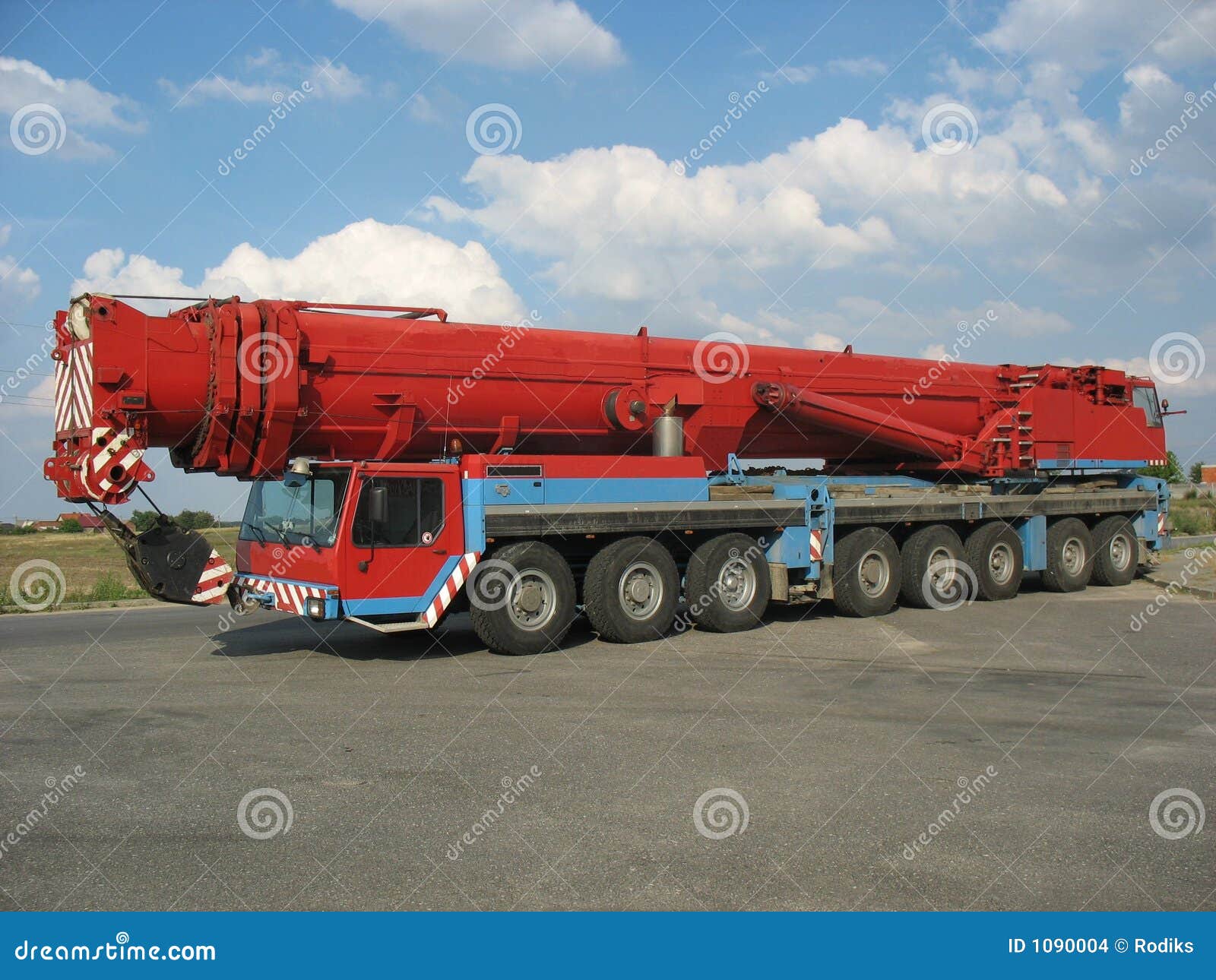 Red big crane stock photo. Image of load, hard, equipment - 1090004