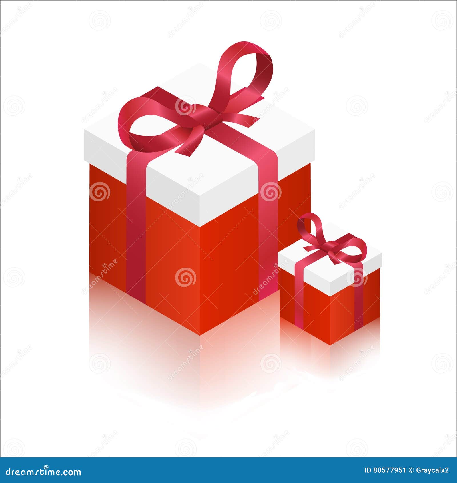 Red Big and Small Gift Boxes. Vector Illustration Stock Vector ...