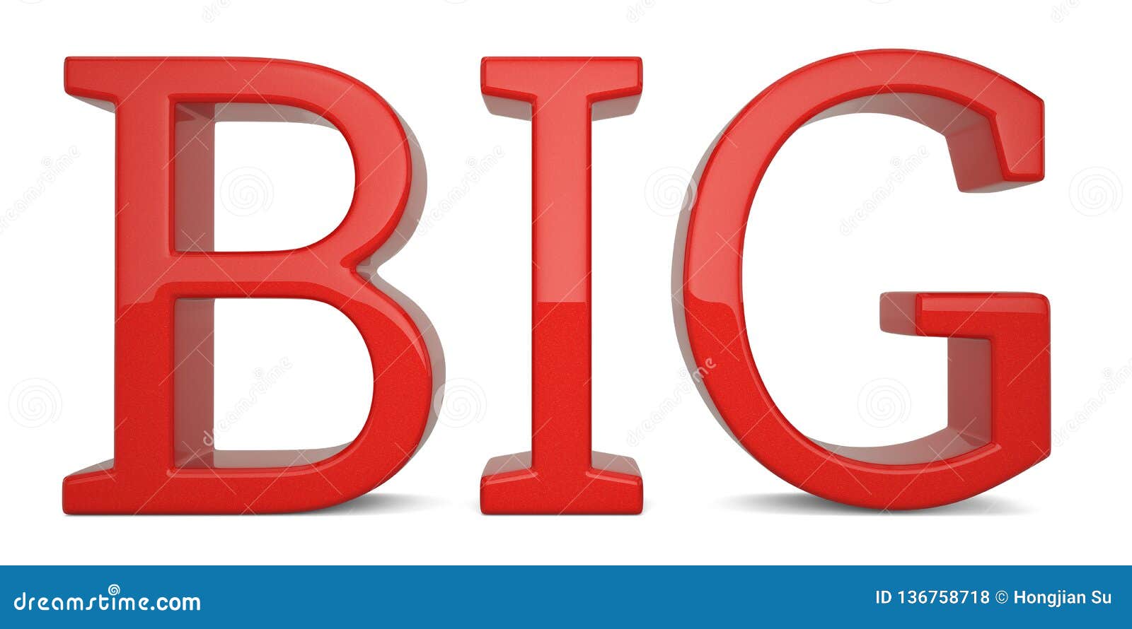 Red Big Text Isolated on White Background 3D Illustration Stock ...