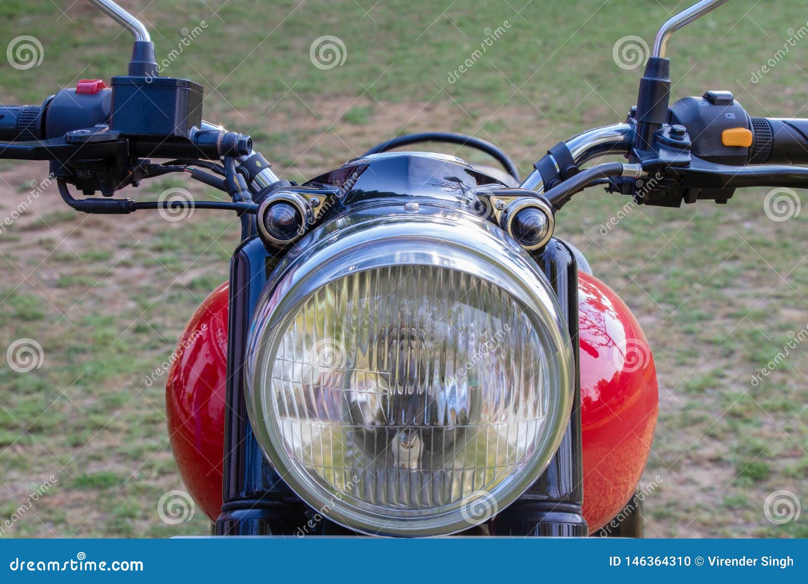 Red Motorcycle Front Side View Stock Photo - Image of scooter, front ...