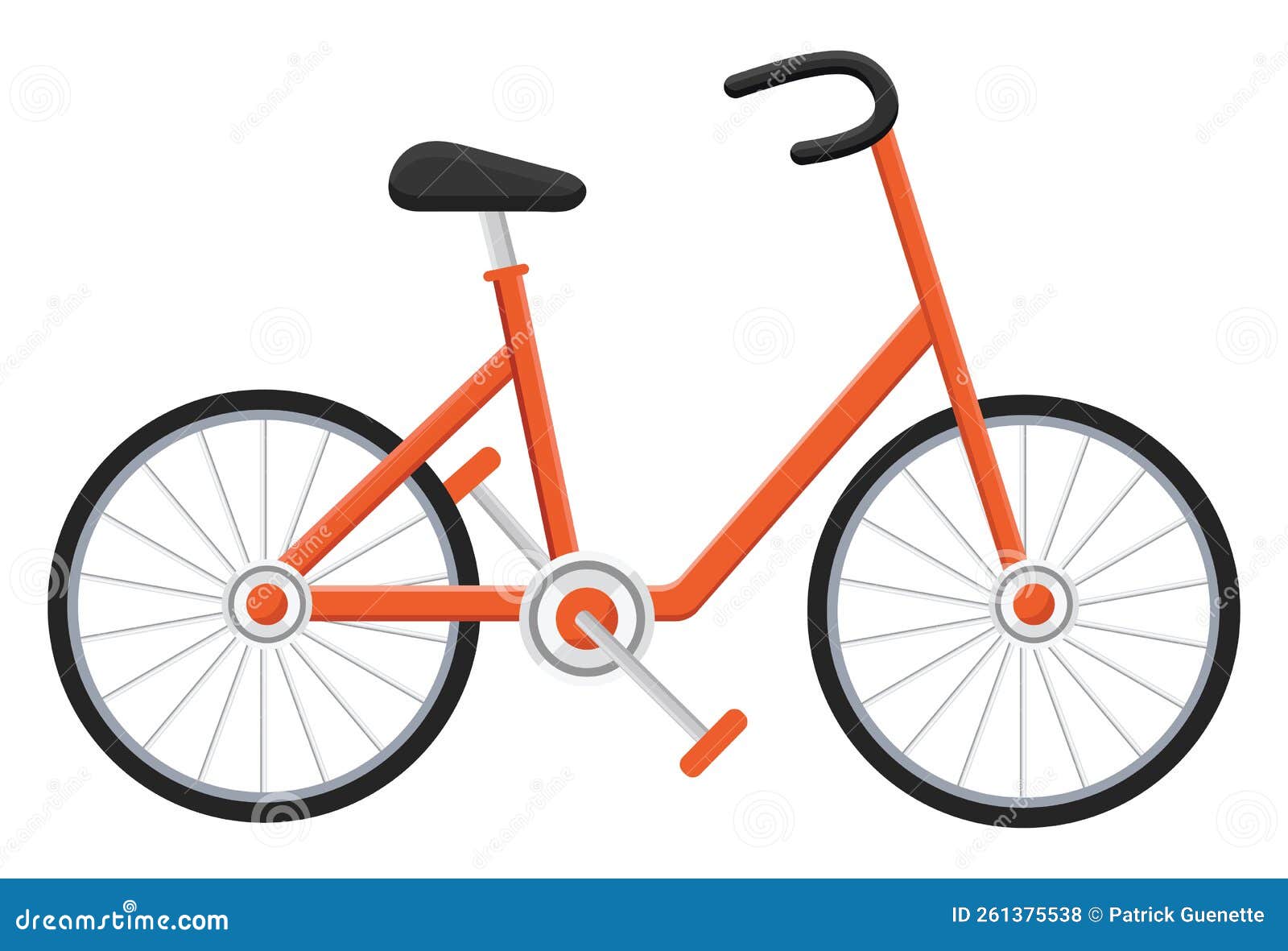 Red bike, icon stock vector. Illustration of bike, background - 261375538