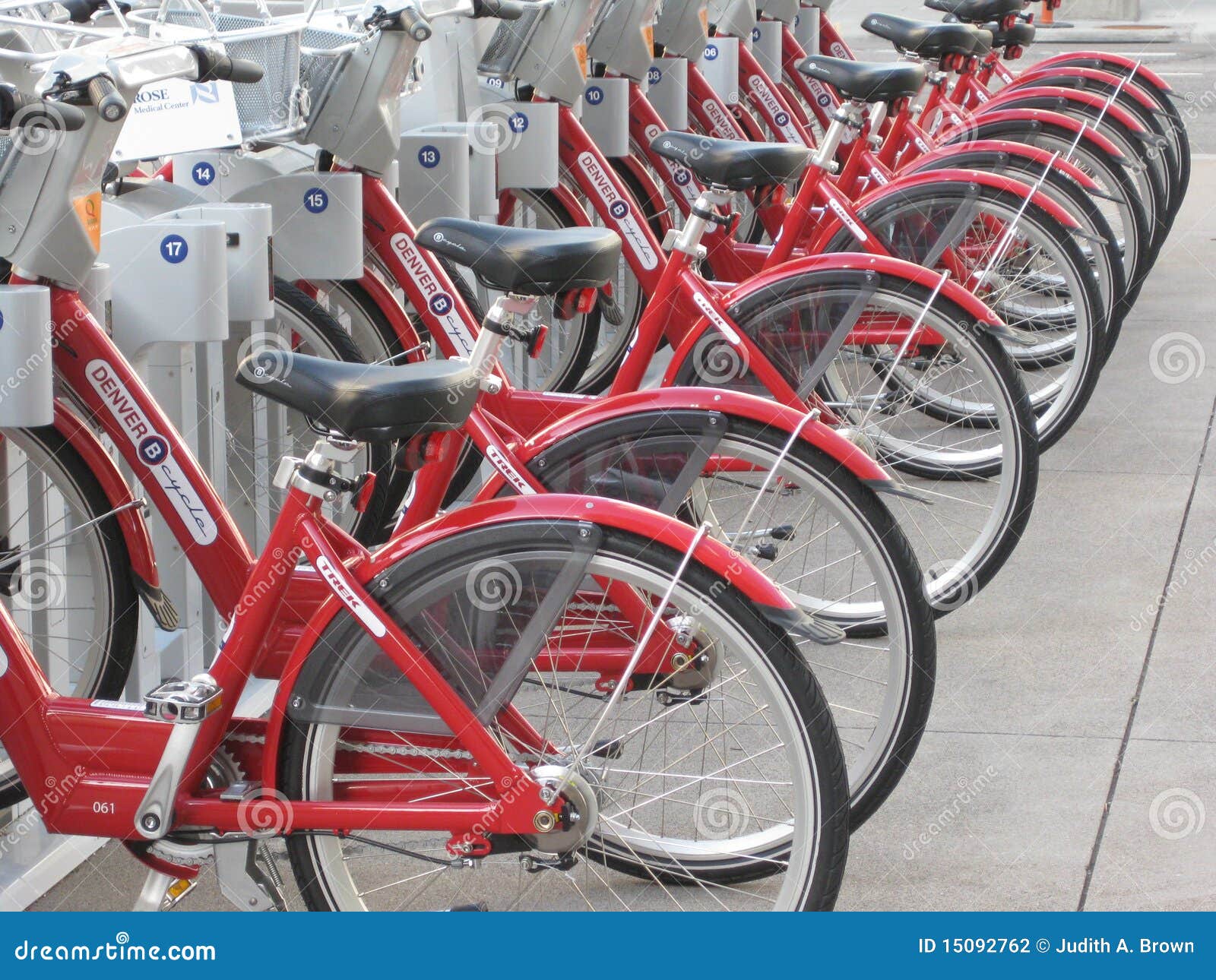 Red bikes editorial photography. Image of view, exercise - 15092762