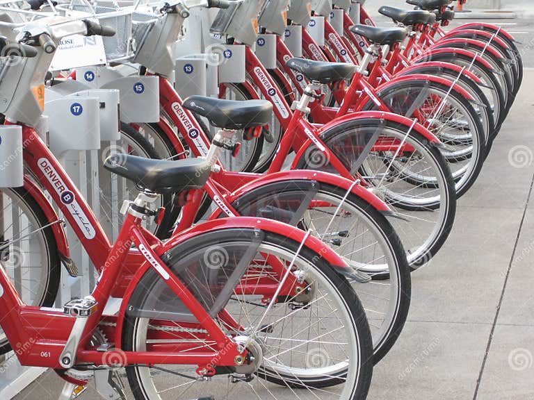 Red bikes editorial photography. Image of view, exercise - 15092762
