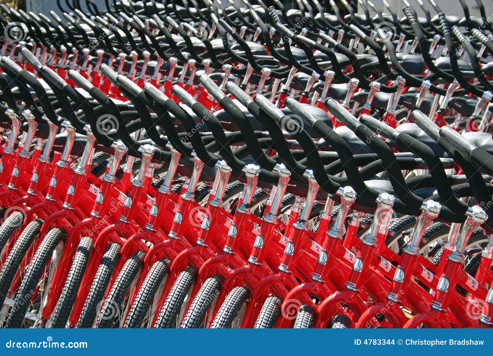 Red Bikes stock photo. Image of bicycle, continuity, chrome - 4783344